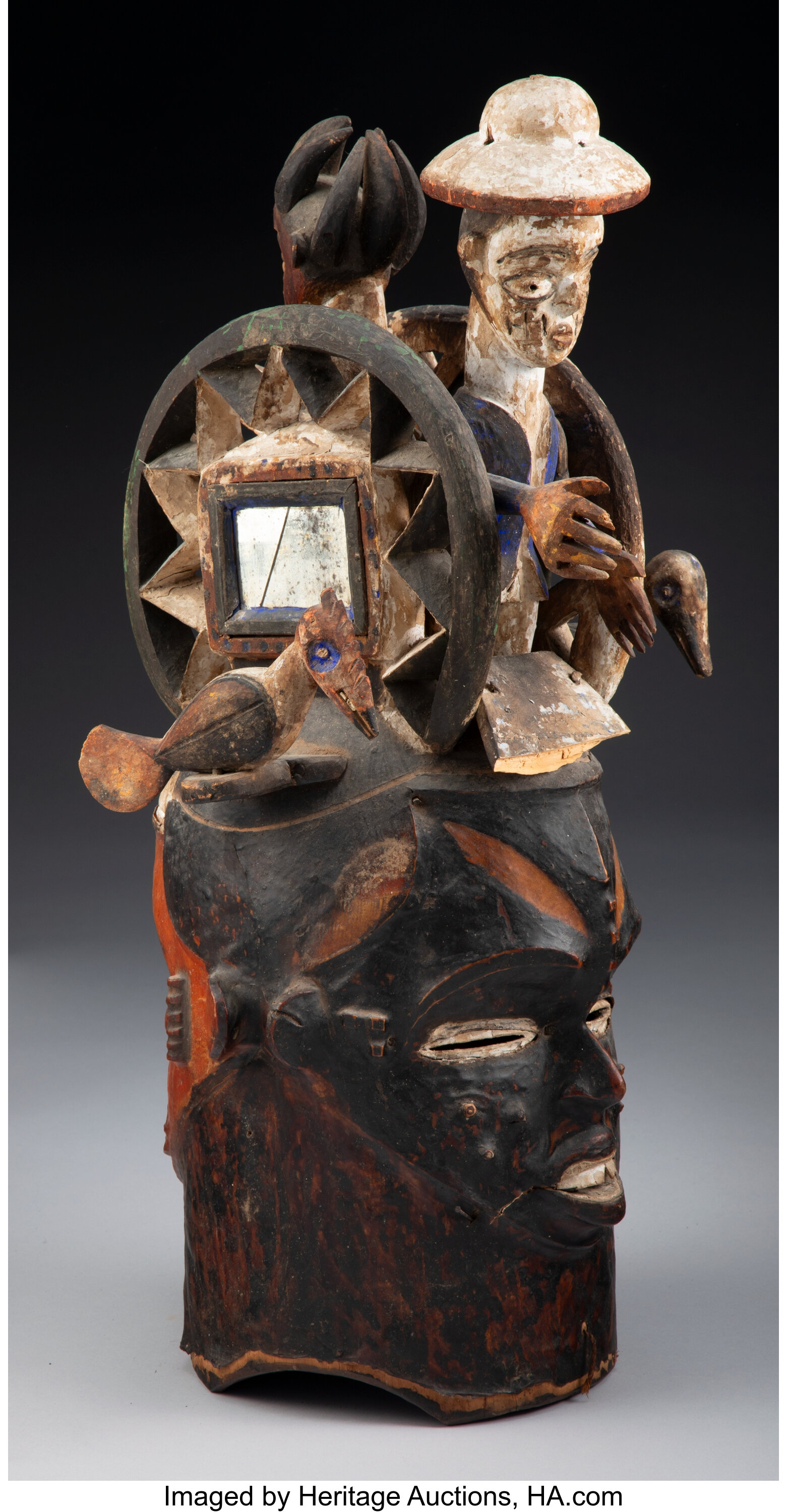 An Ekoi Janus Helmet Mask... Tribal Art | Lot #70353 | Heritage Auctions