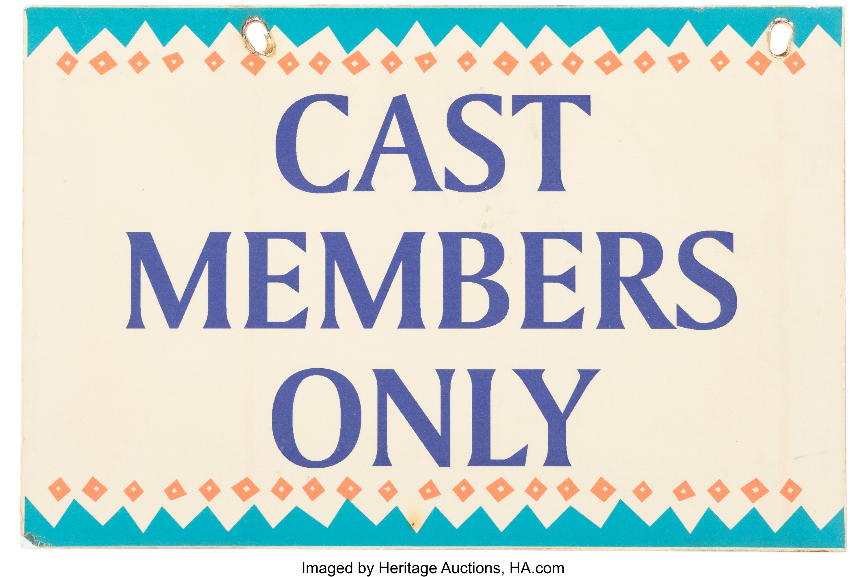 Walt Disney World - "Cast Members Only" RARE Sign (Walt Disney, | Lot ...