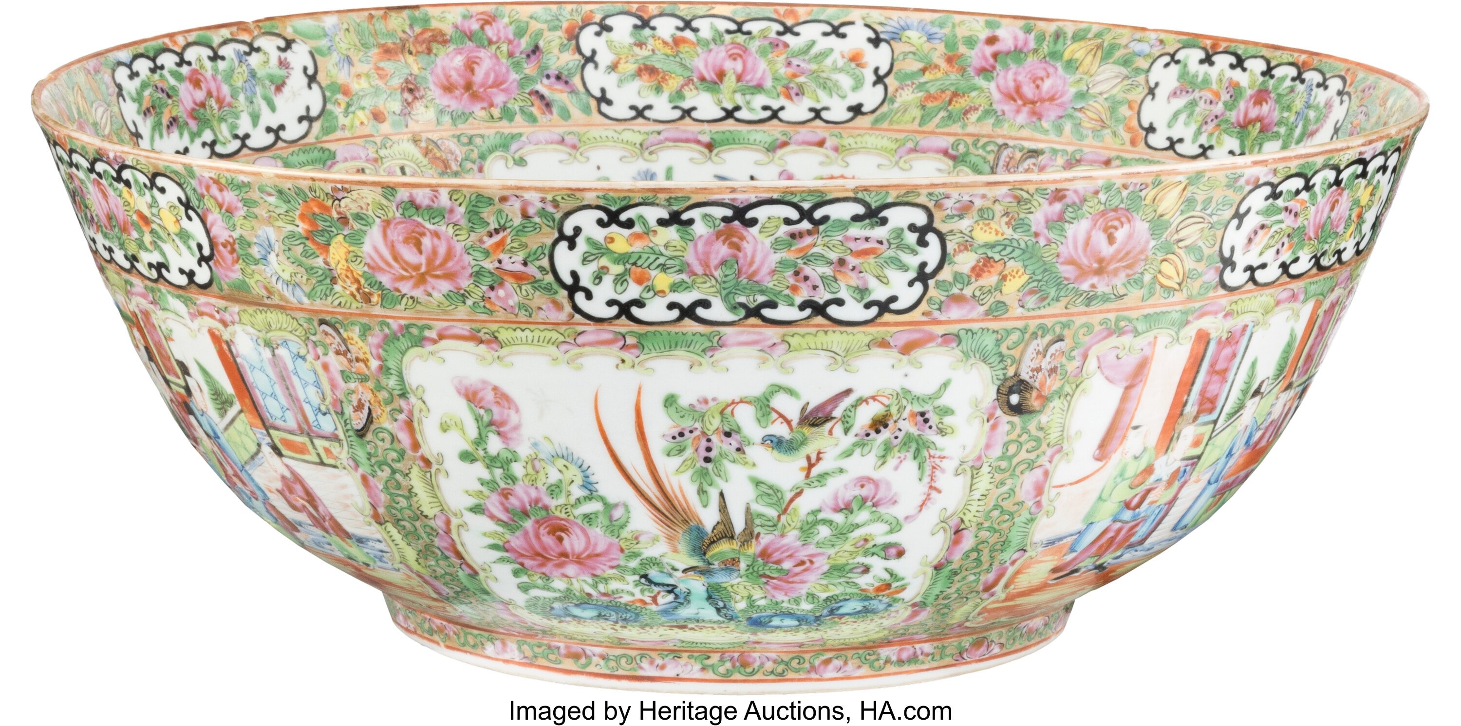 Gideon Welles: Personally-Owned Rose Medallion Chinese Export Punch ...