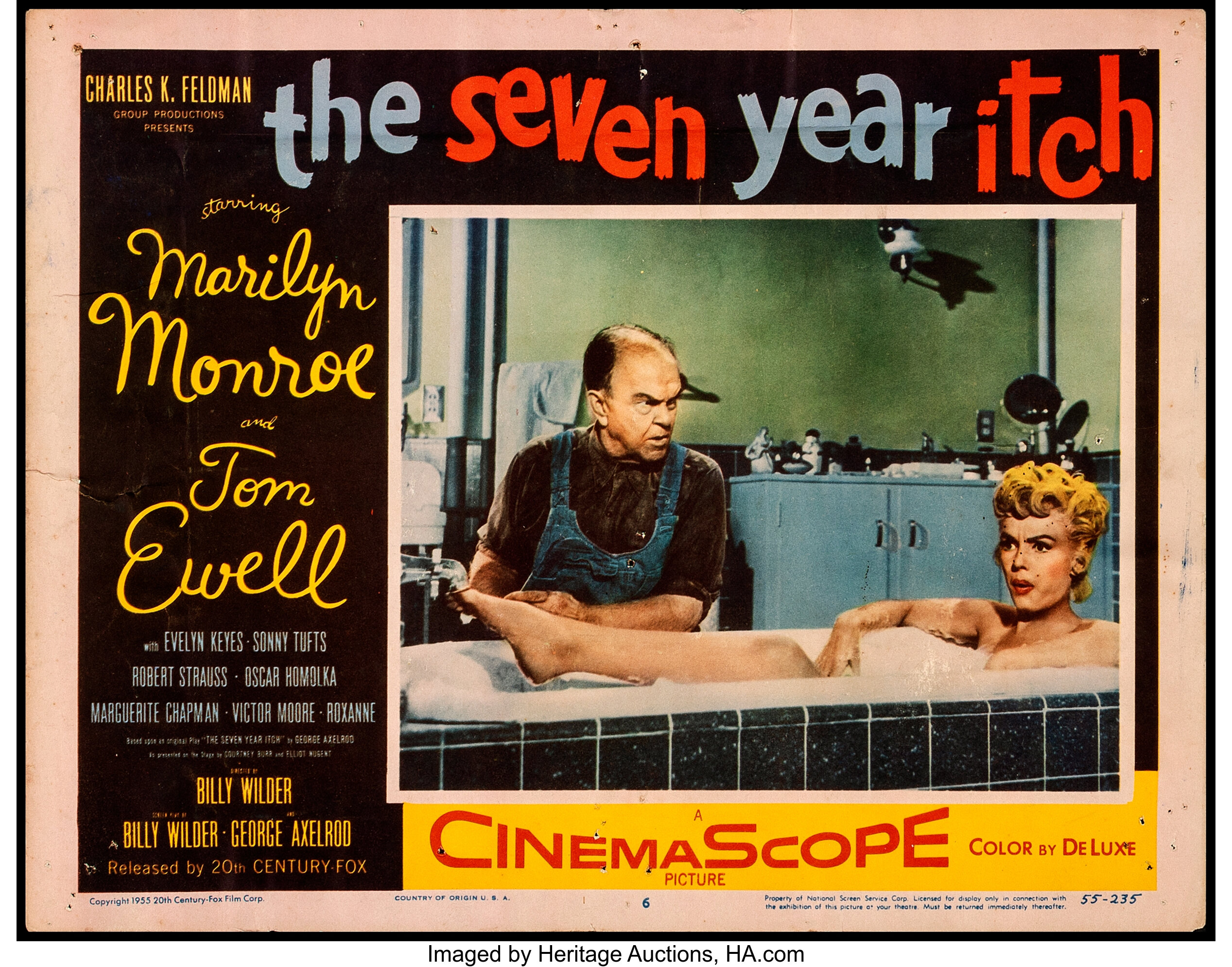 The Seven Year Itch (20th Century Fox, 1955). Fine+. Lobby Card | Lot ...
