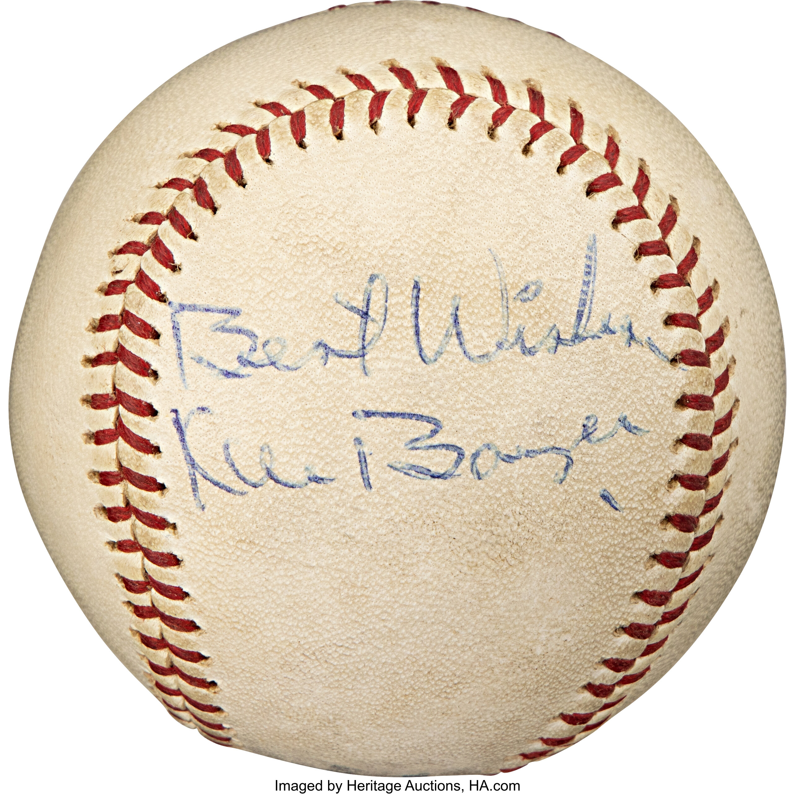 1962 Ken Boyer Single Signed Home Run Game Used Baseball with | Lot ...