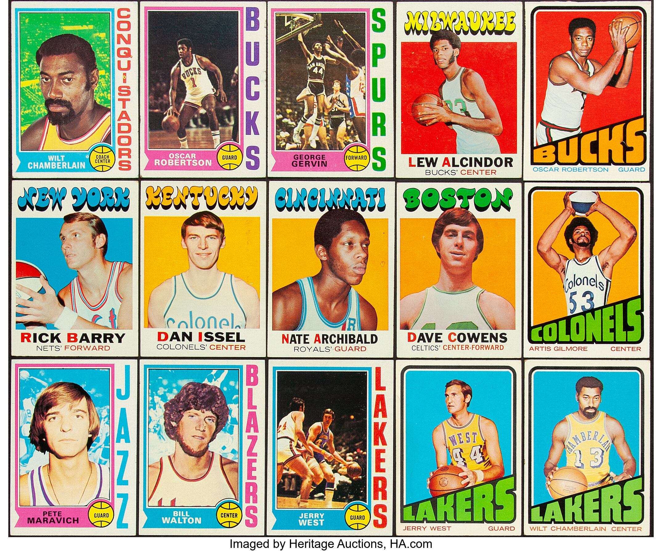 1971 to 1974 Topps Basketball Collection (15). ... Basketball Cards ...