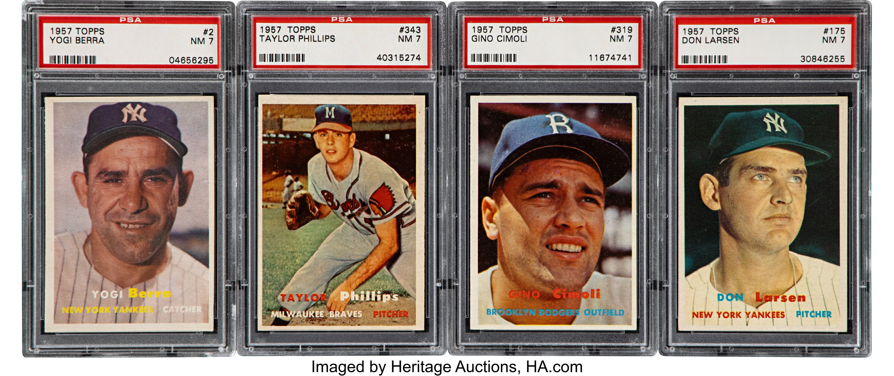 1957 Topps Baseball PSA NM 7 Collection (63). ... Baseball Cards | Lot ...