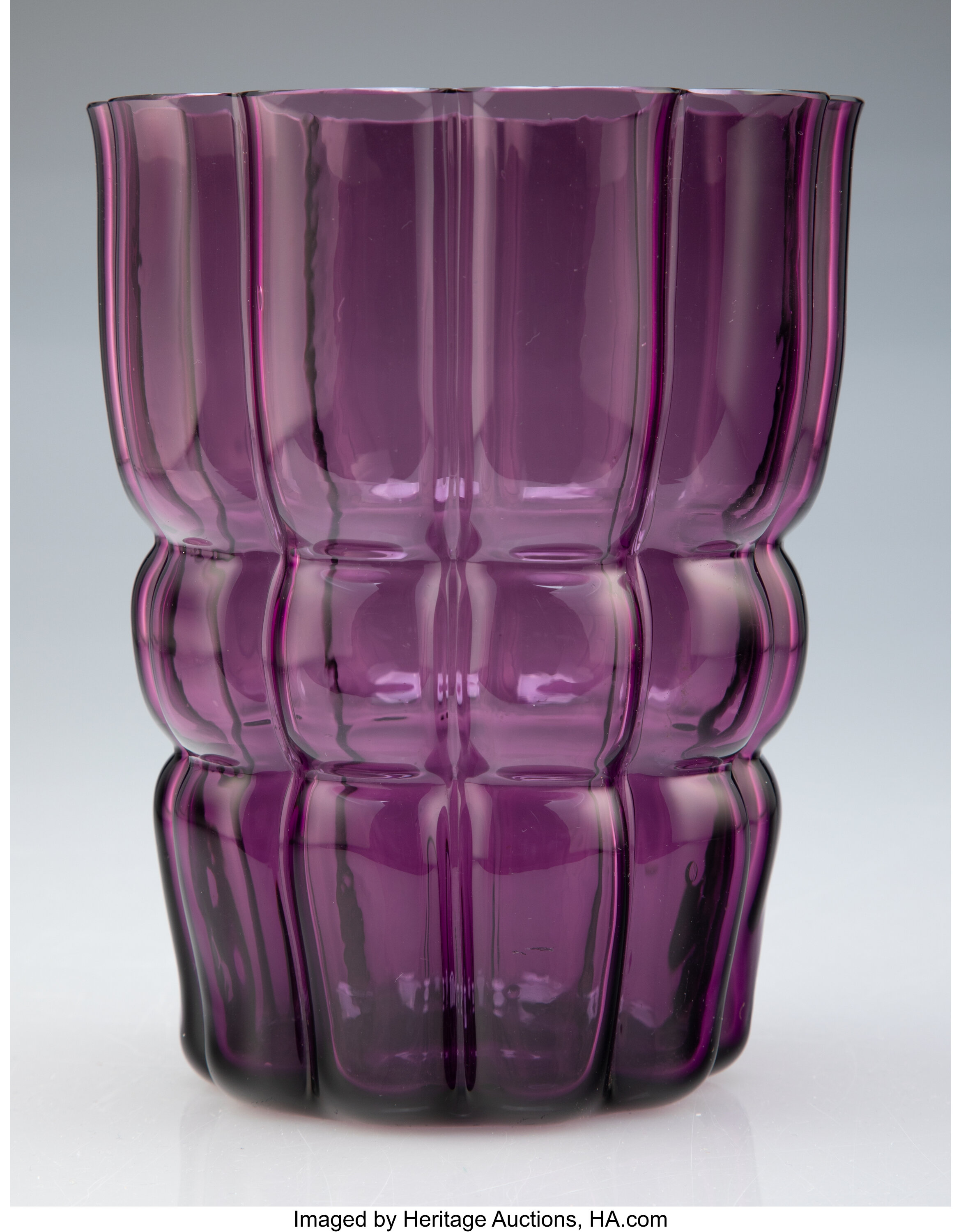 Josef Hoffman for Wiener Werkstätte Mold-Blown Glass Vase, circa | Lot ...