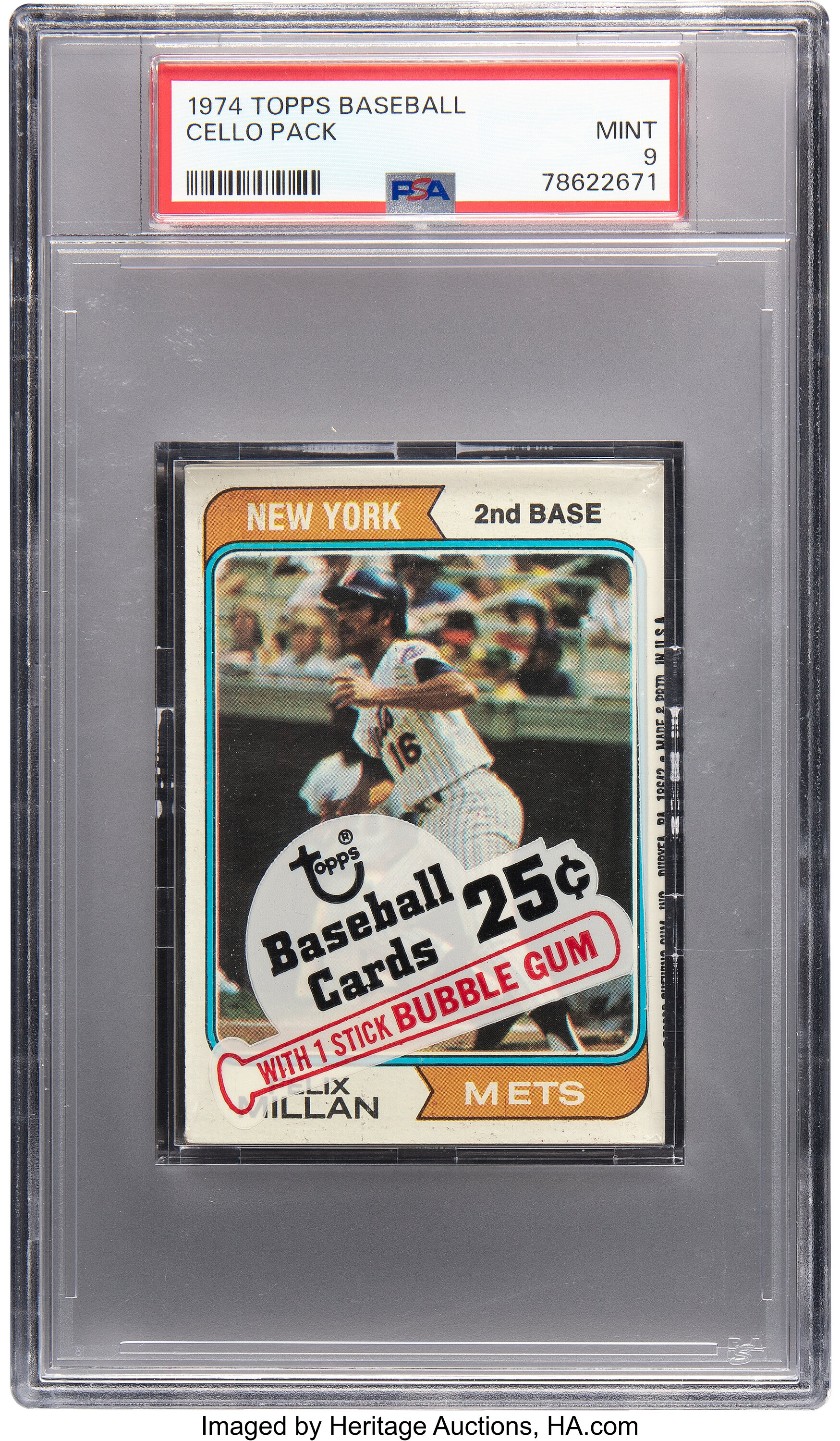 1974 Topps Baseball Unopened Cello Pack PSA Mint 9. ... Baseball | Lot ...