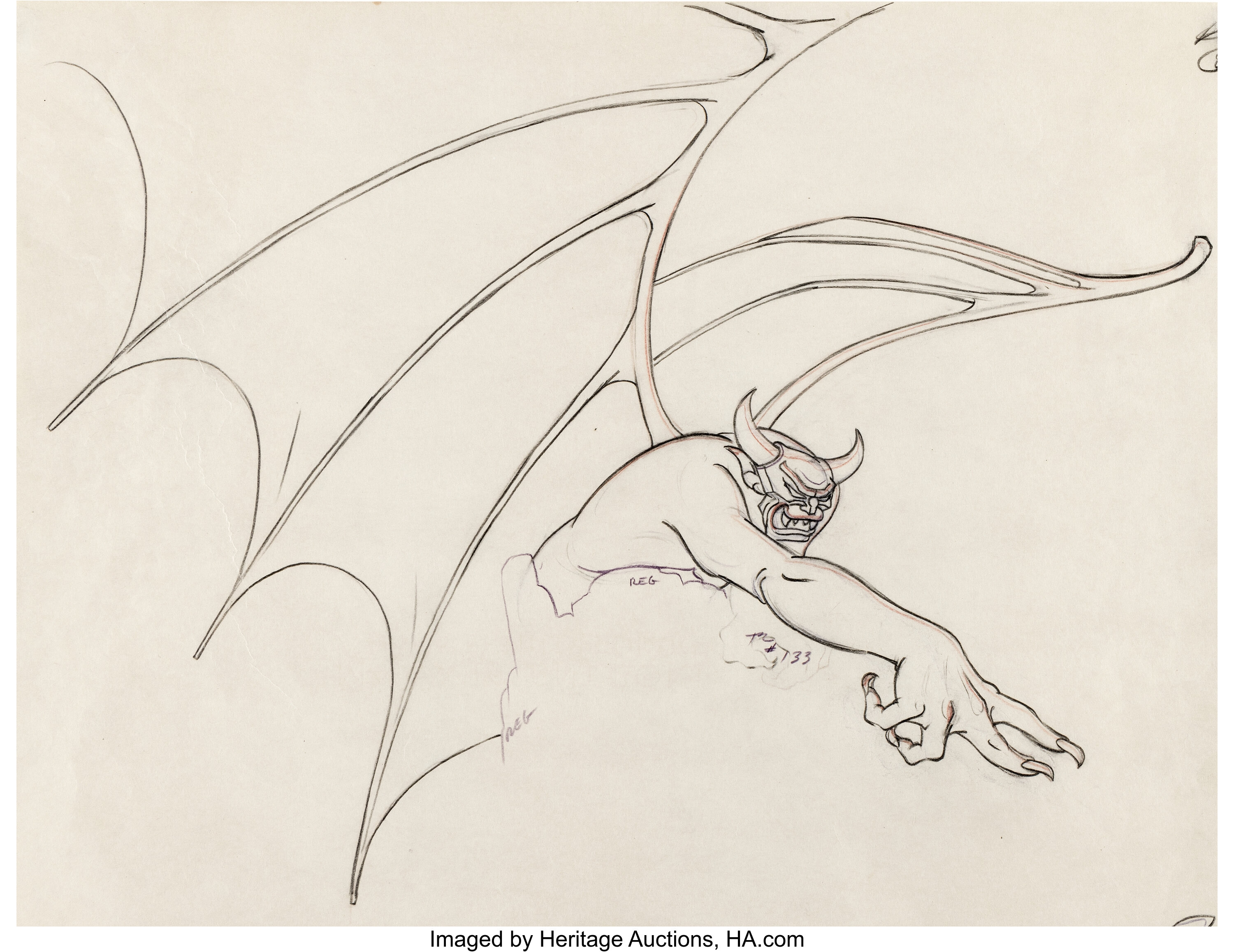 Fantasia "Night on Bald Mountain" Chernabog Animation Drawing (Walt ...