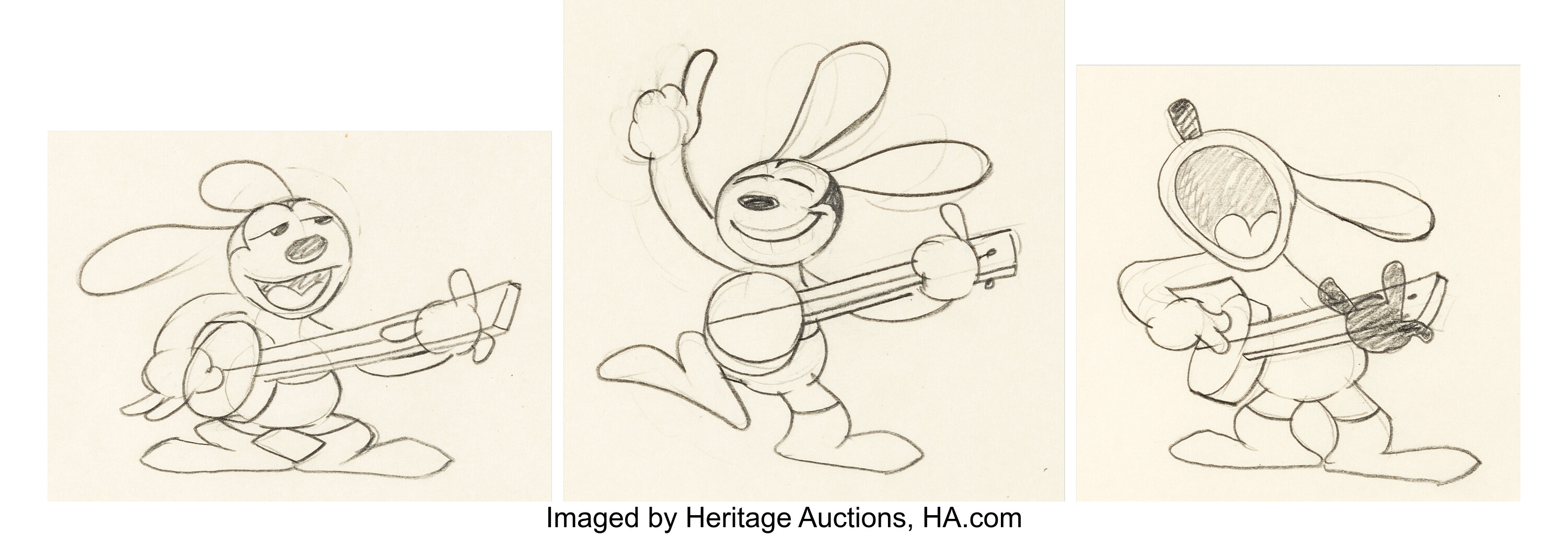 Rival Romeos Oswald the Lucky Rabbit Animation Drawing Sequence of ...