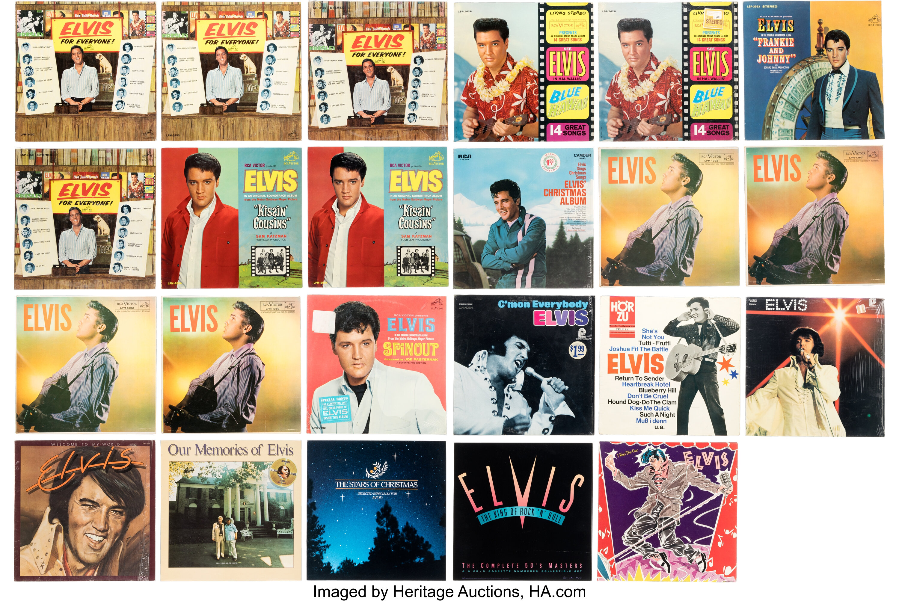 Elvis Presley Group of (28) Album Covers and Promo Sheets.... Music ...