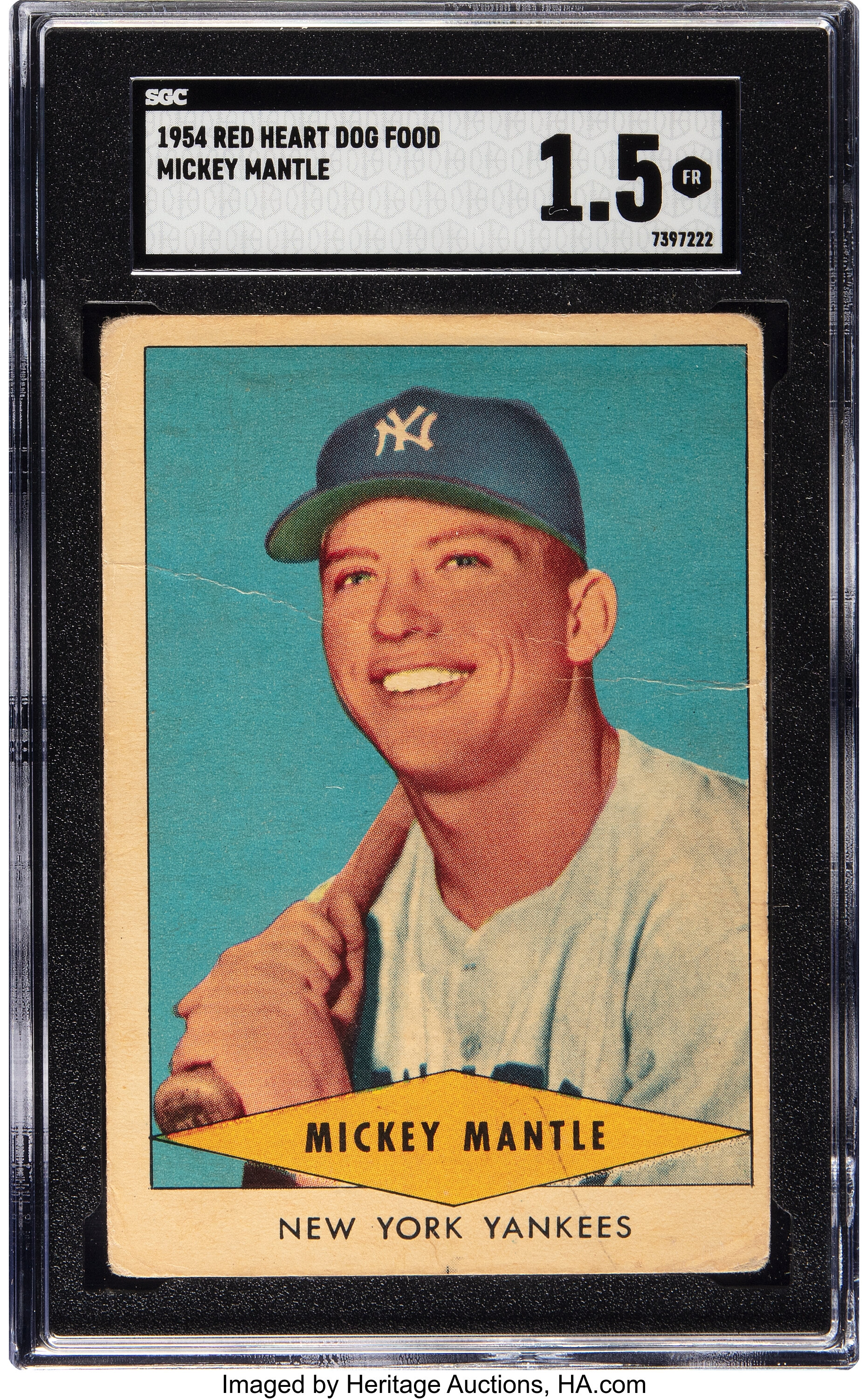 1954 Red Heart Mickey Mantle SGC Fair 1.5. ... Baseball Cards | Lot ...