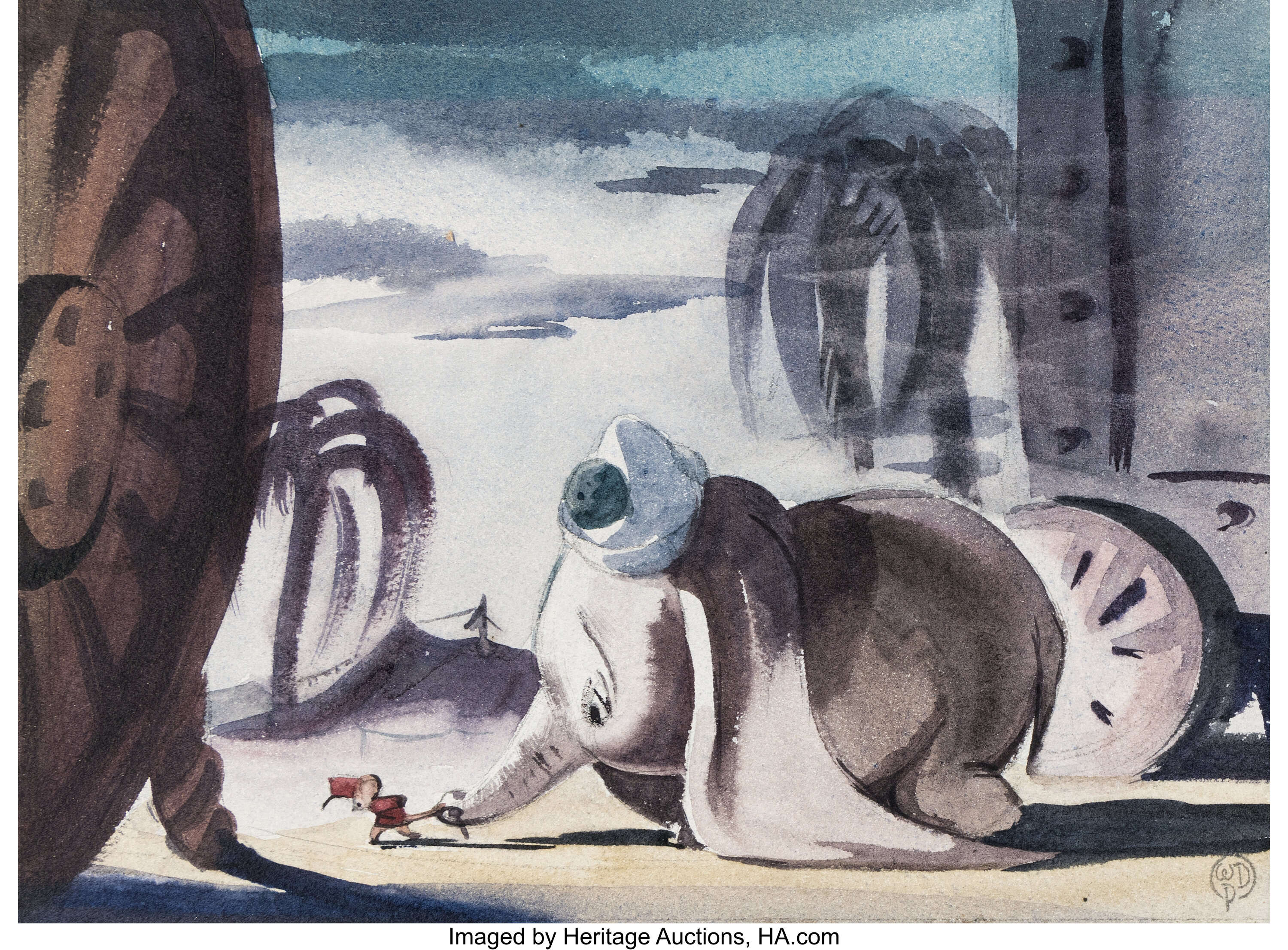 Mary Blair - Dumbo Timothy Mouse and Dumbo Gouache Concept Painting ...
