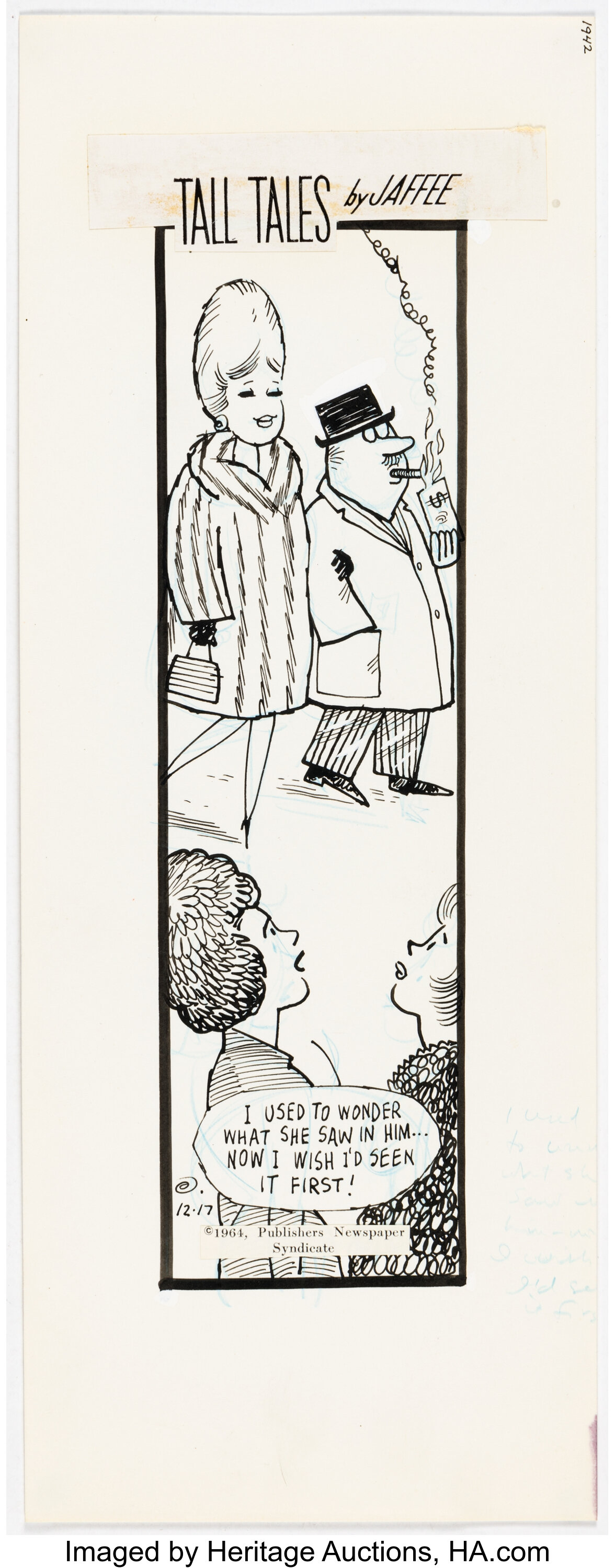 Al Jaffee Tall Tales Daily Comic Strip Original Art dated 12-17-64 ...