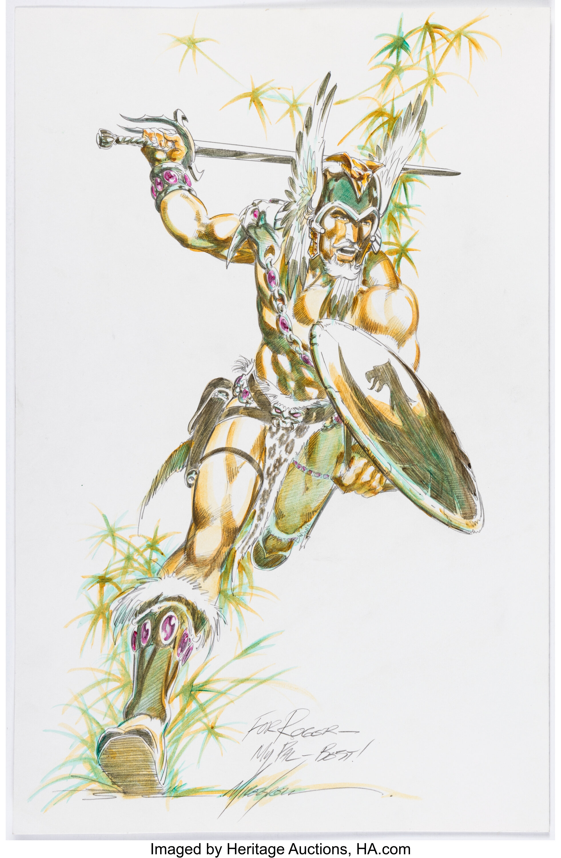 Mike Grell - Warlord Specialty Illustration Original Art | Lot #49094 ...