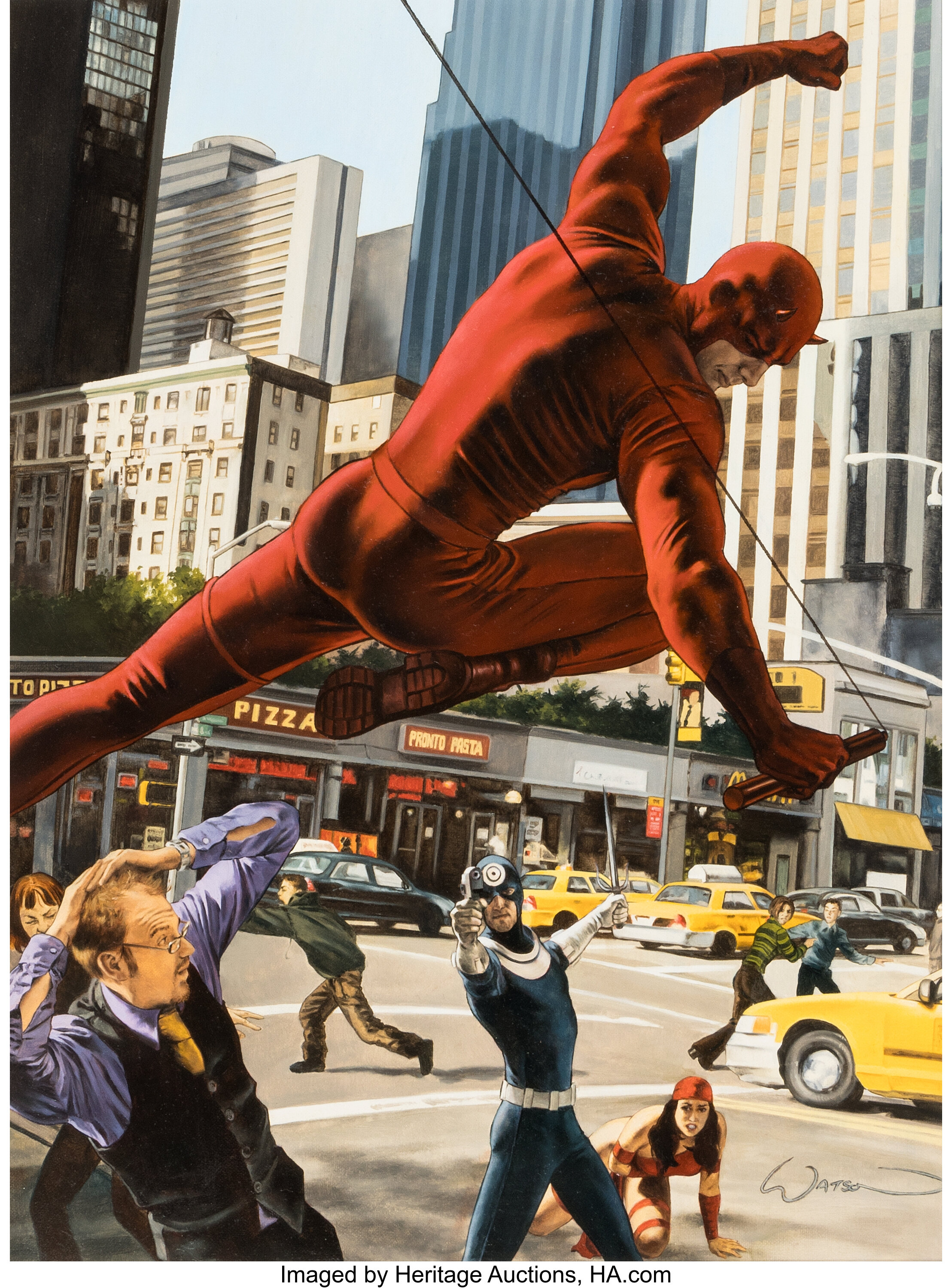 John Watson - Daredevil, Bullseye, and Elektra Lithograph | Lot #94279 ...