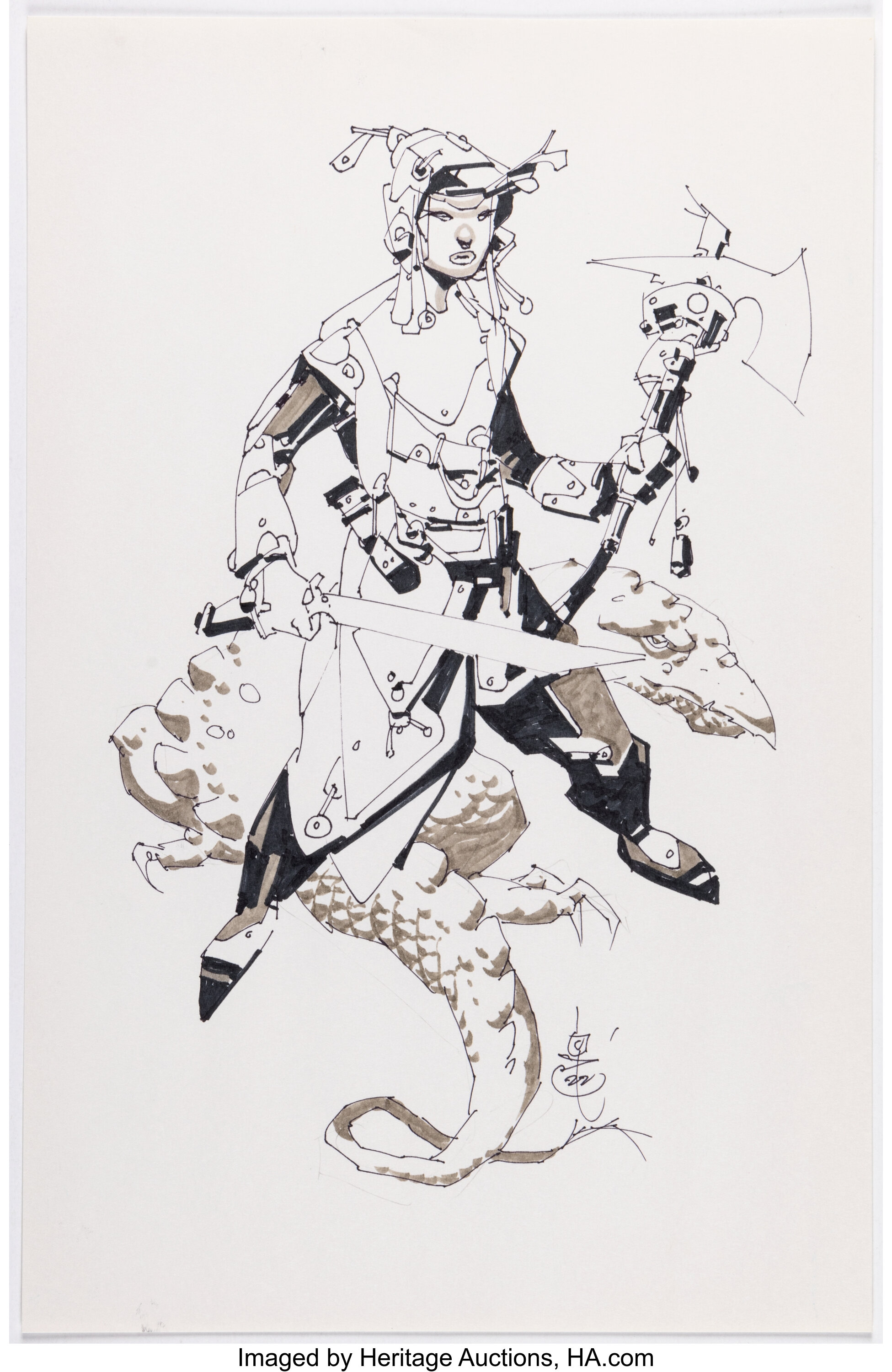 Alex Nino - Woman Fantasy Warrior Illustration Original Art | Lot ...