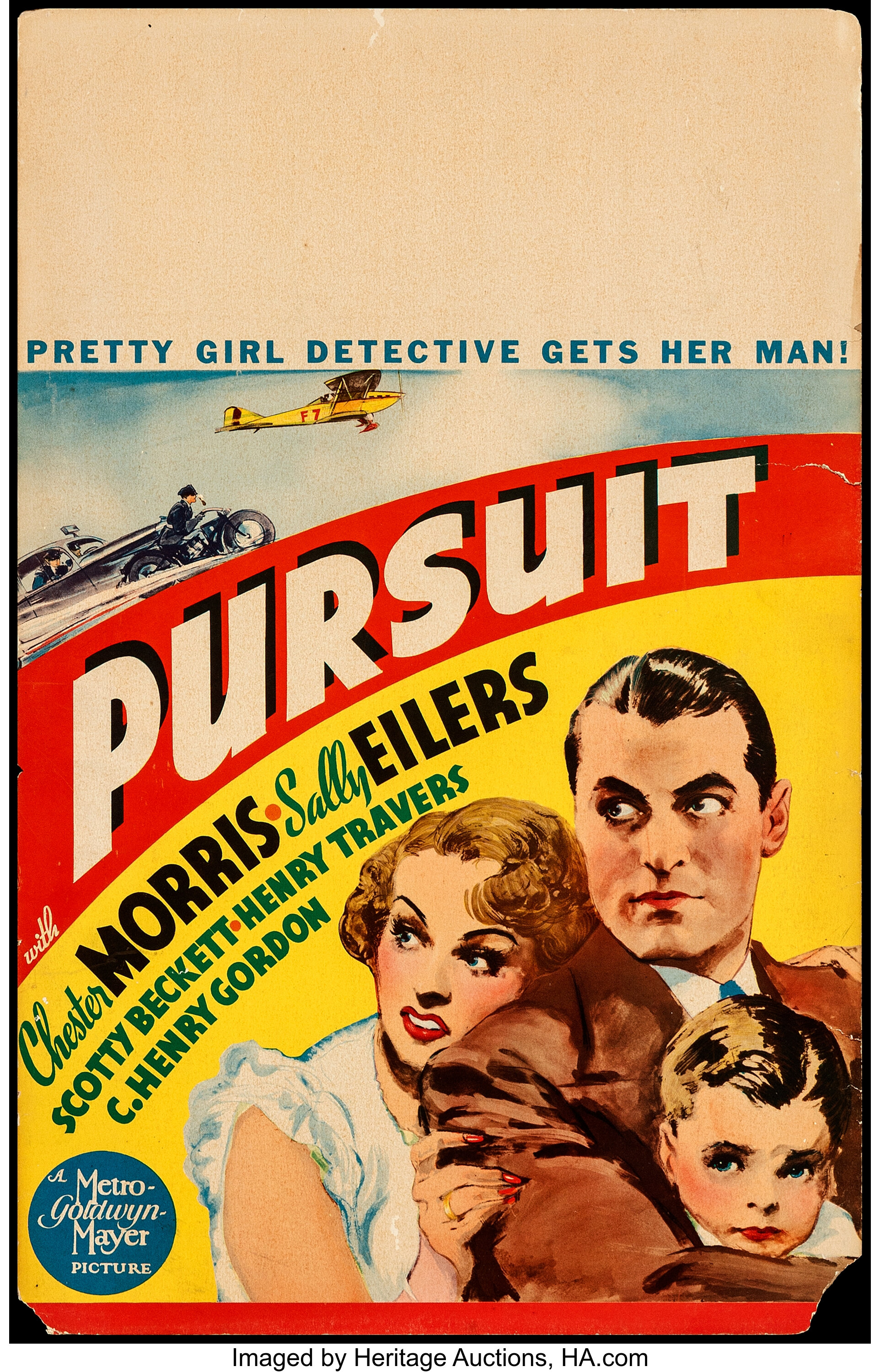 Pursuit (MGM, 1935). Fine+. Window Card (14" X 22") Action.. ... | Lot ...