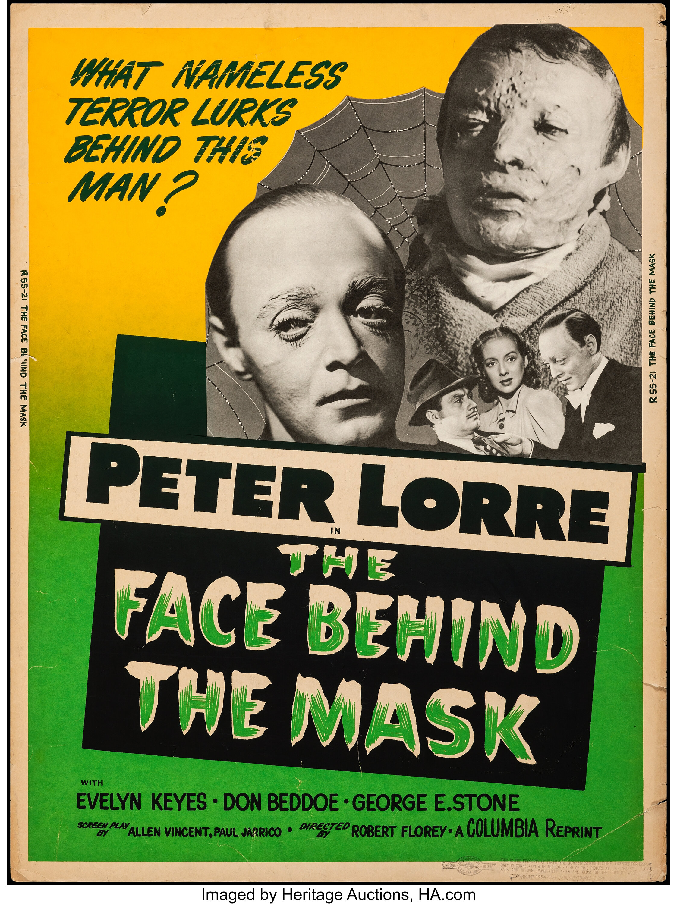 The Face Behind the Mask (Columbia, R-1955). Rolled, Fine+. Poster ...