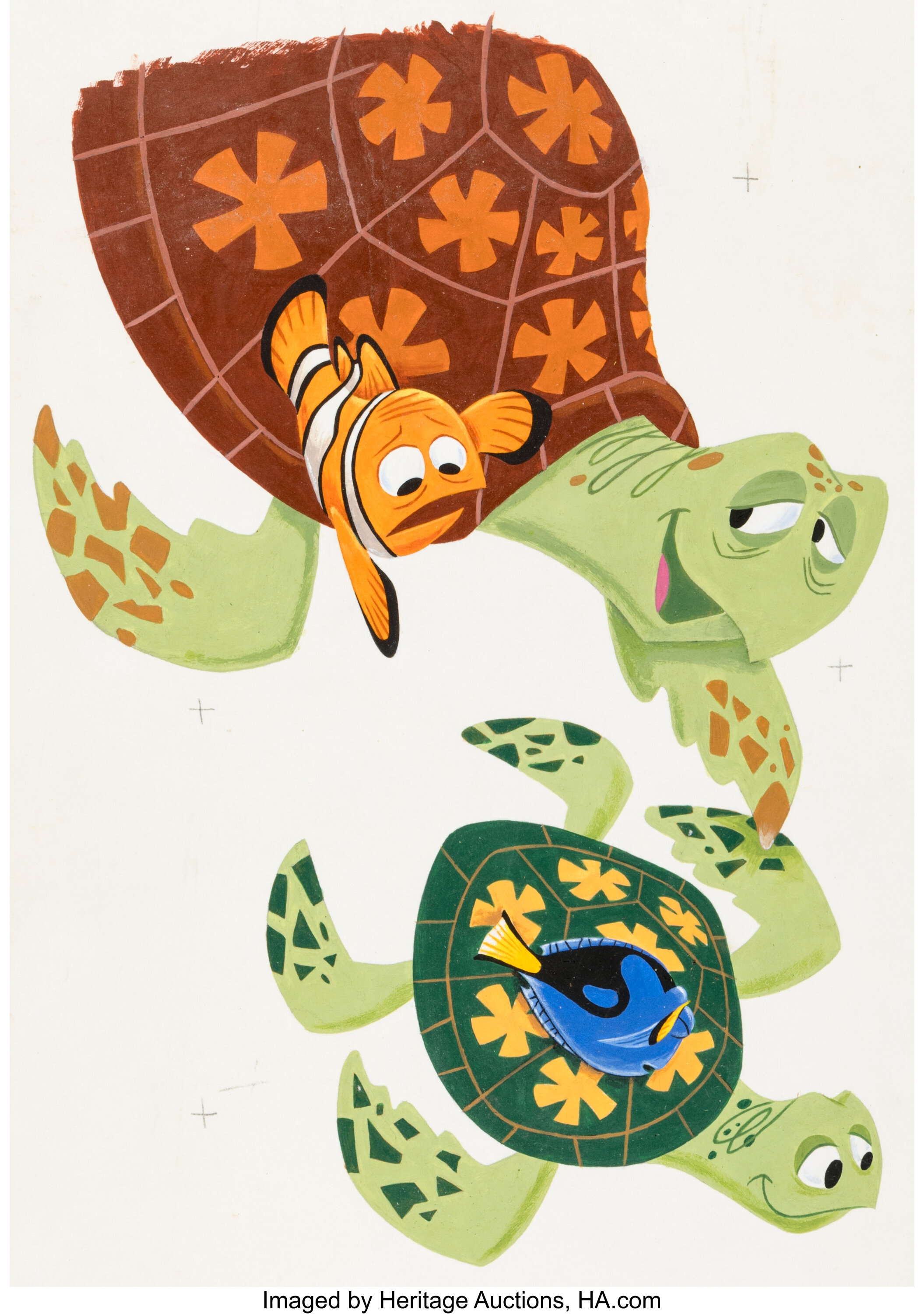Finding Nemo Nemo with Dory and Sea Turtles Book Illustration by | Lot ...