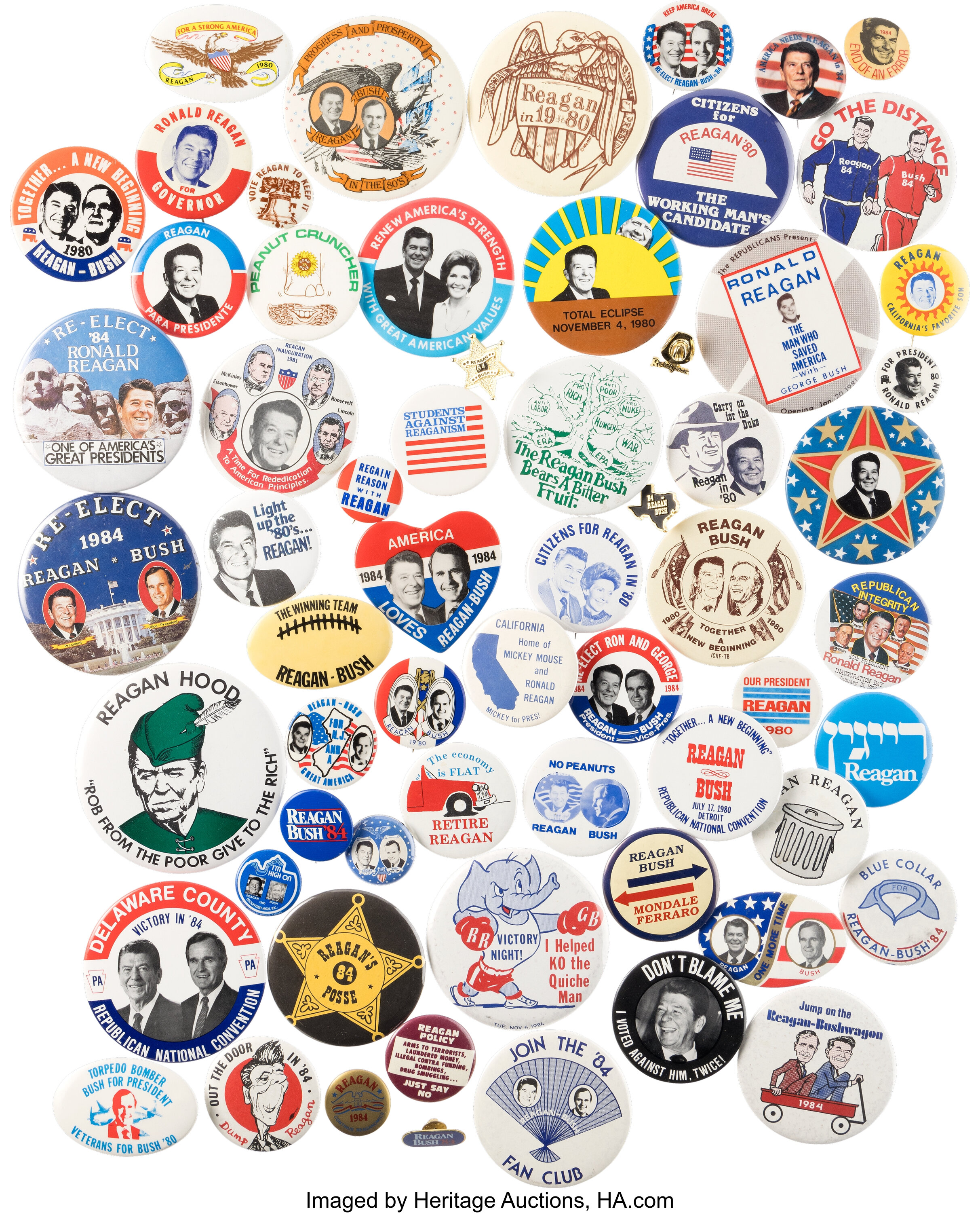 Ronald Reagan: Assorted Buttons.... Political Pinback Buttons | Lot ...