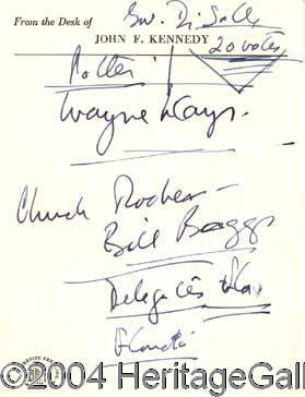 John F. Kennedy--Handwritten Notes Autographs | Lot #226 | Heritage ...