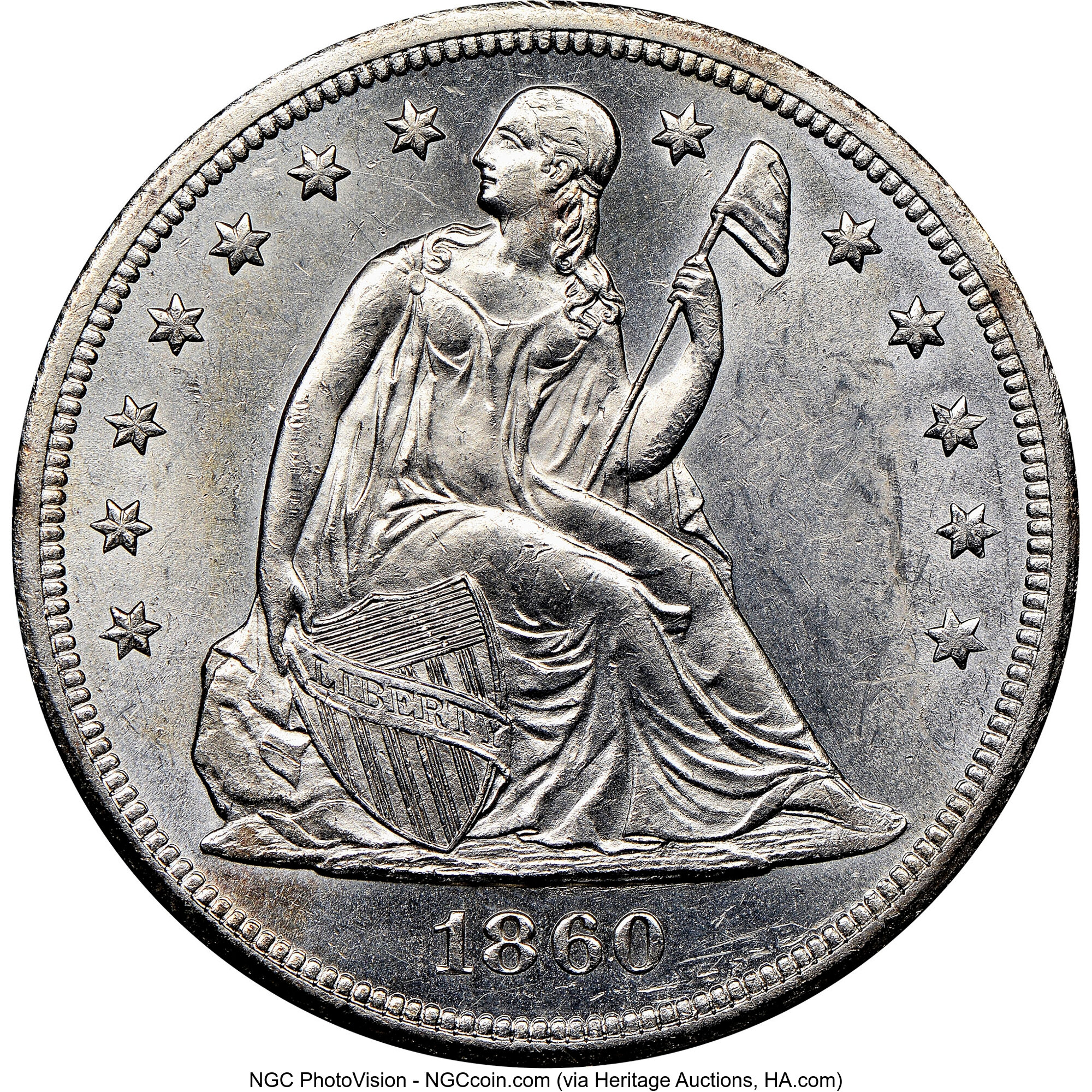1860-O $1 MS61 NGC. Mintage 515,000. ... Seated Dollars | Lot #7198 ...