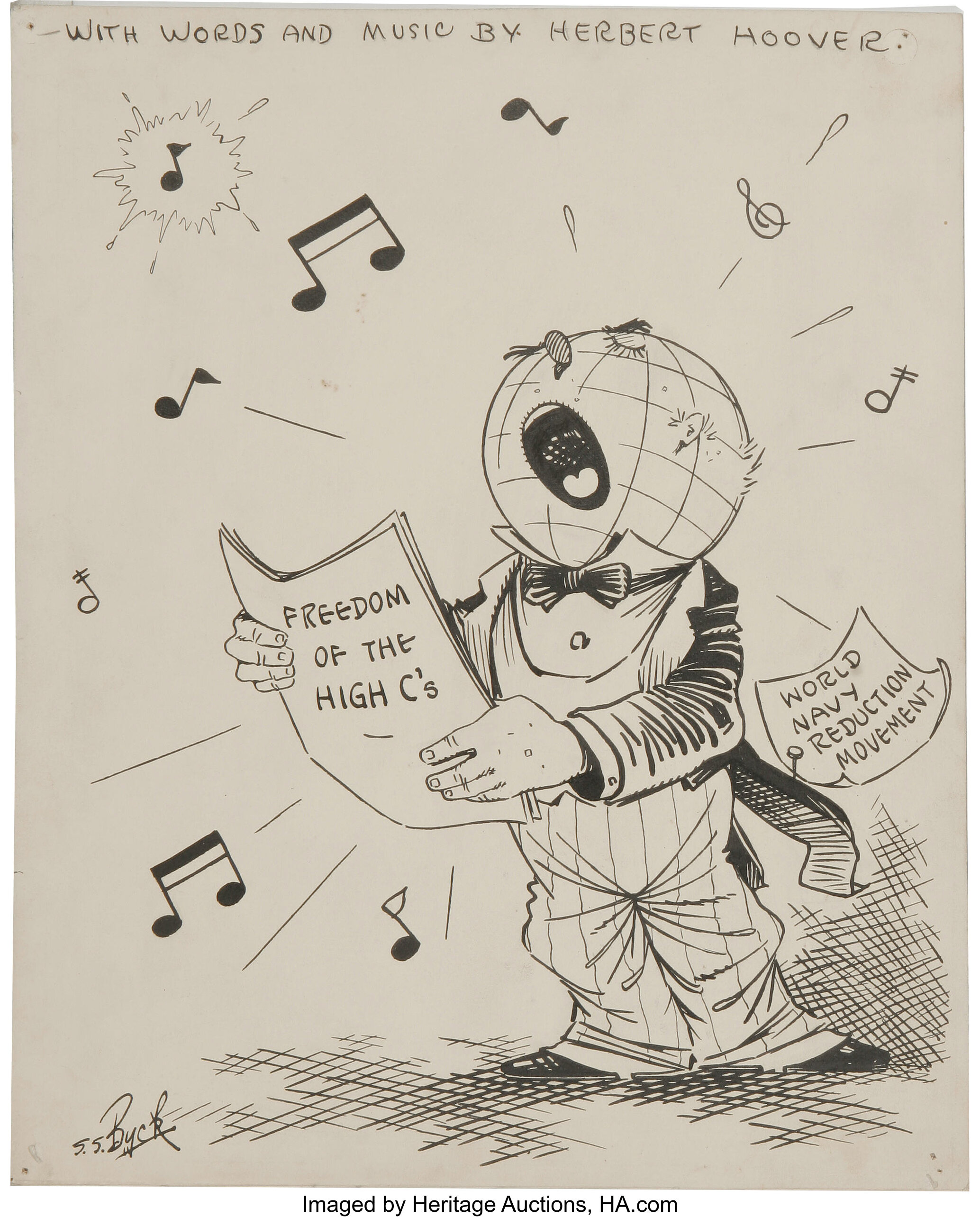 C. A. Bronstrup and S. S. Byck - Editorial Cartoon Illustration | Lot ...