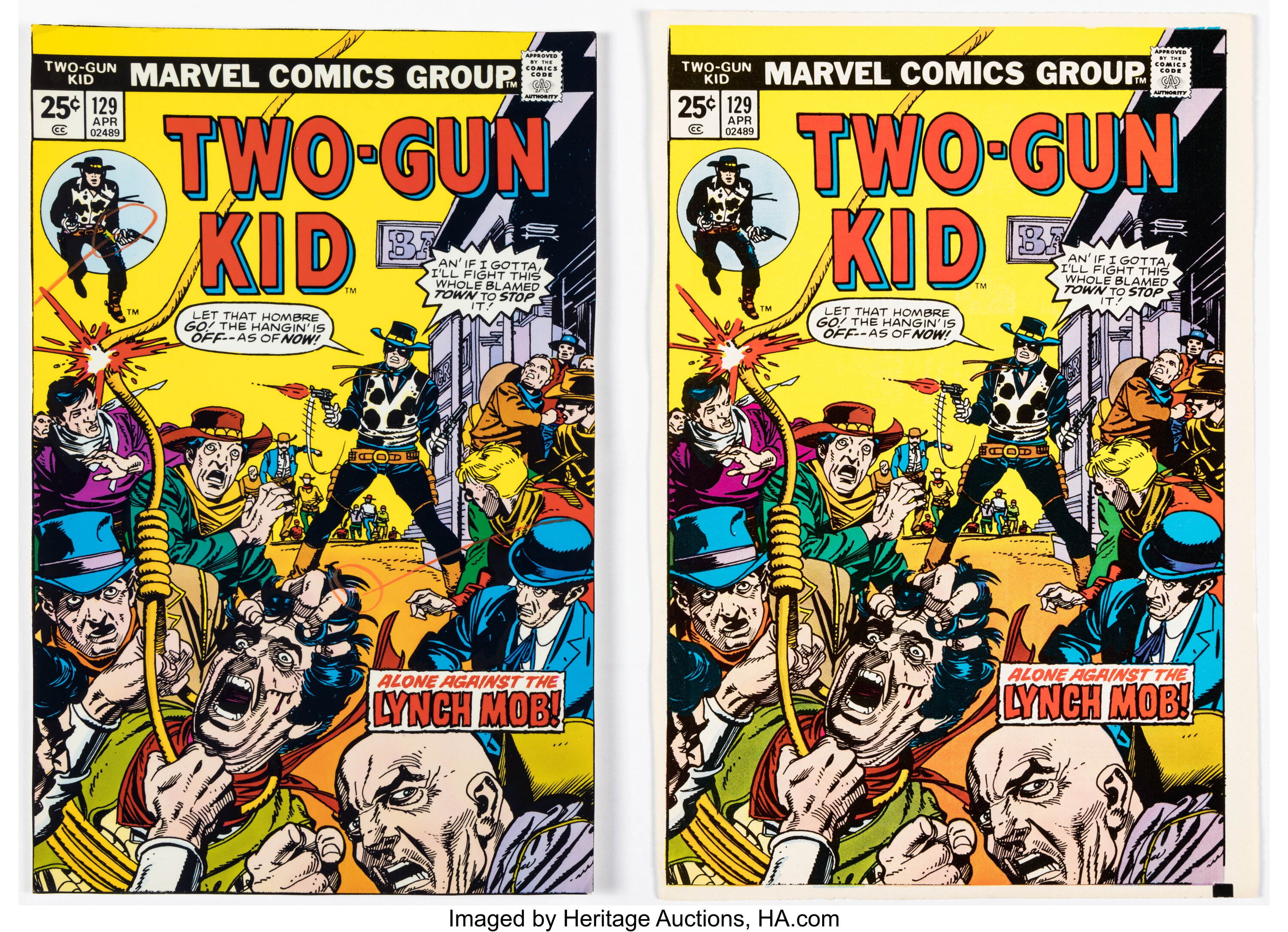 Two Gun Kid #129 Cover Proofs Group of 2 (Marvel, 1976).... (Total ...