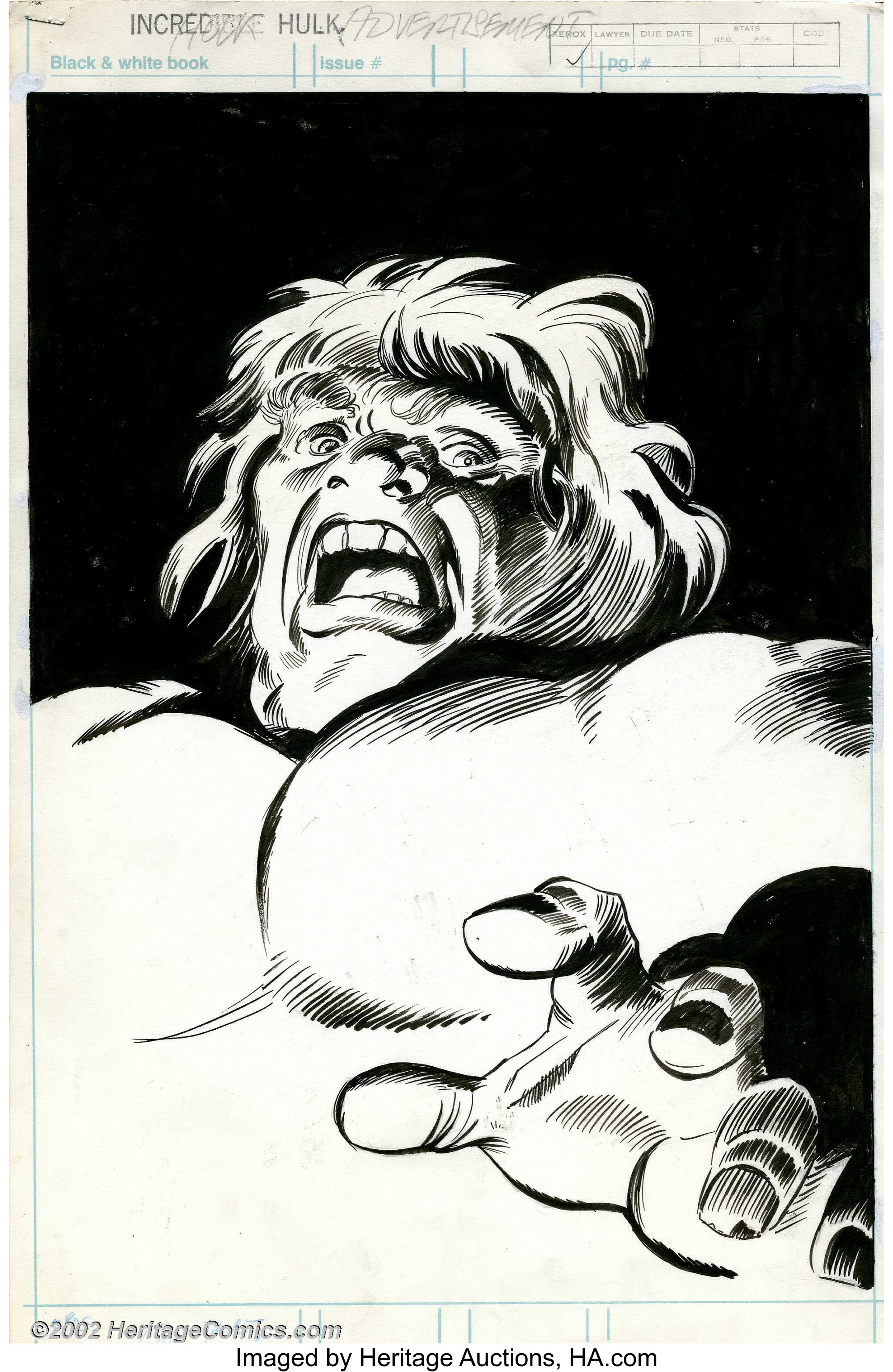 Gene Colan - Original Art Pin-up of The Hulk Large image of the | Lot ...