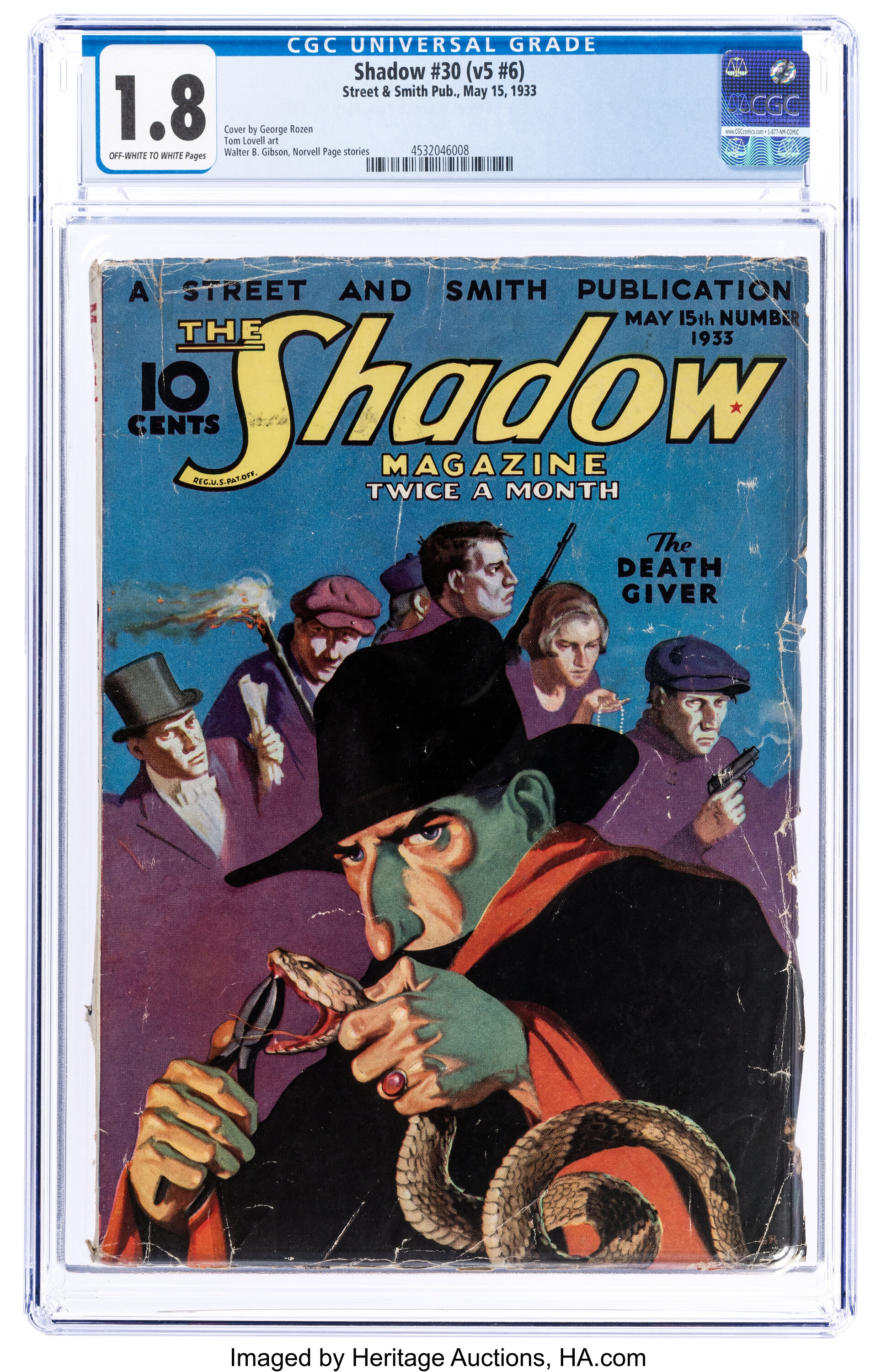 The Shadow #30 May 15, 1933 (Street & Smith) CGC GD- 1.8 Off-white ...