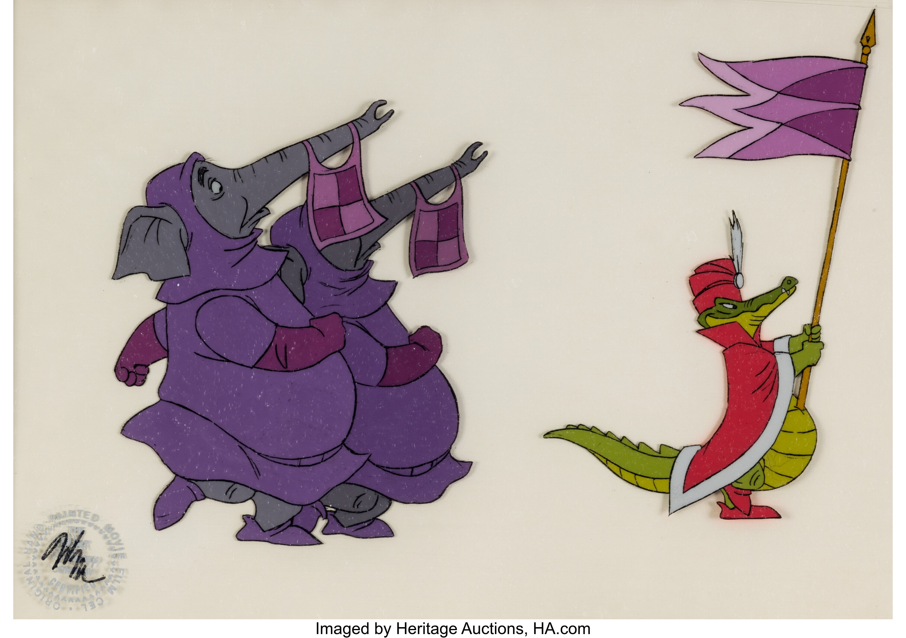 Robin Hood Captain Crocodile and Elephant Trumpeters Production Cel ...