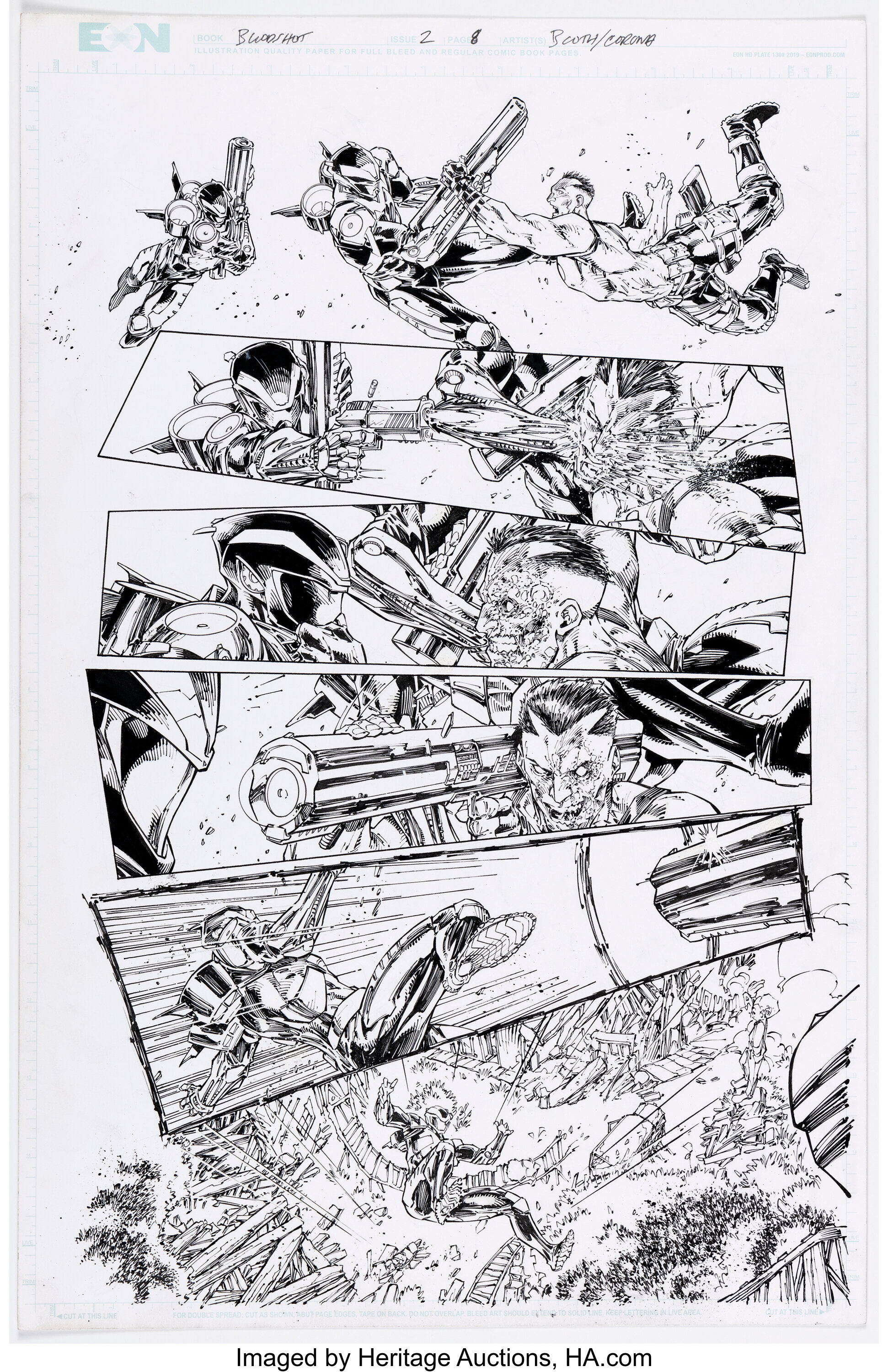 Brett Booth and Adelso Corona Bloodshot #2 Story Page 8 Original | Lot ...