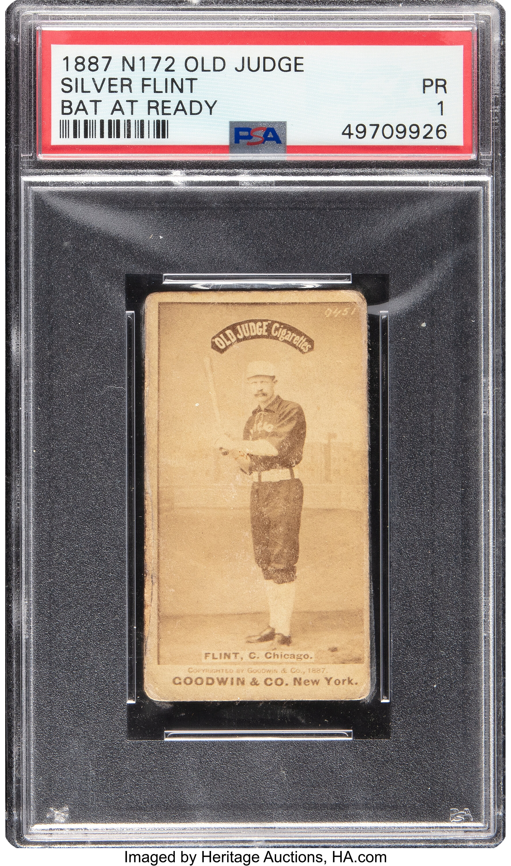 1887-90 N172 Old Judge Silver Flint (Bat At Ready) PSA Poor 1.... | Lot ...