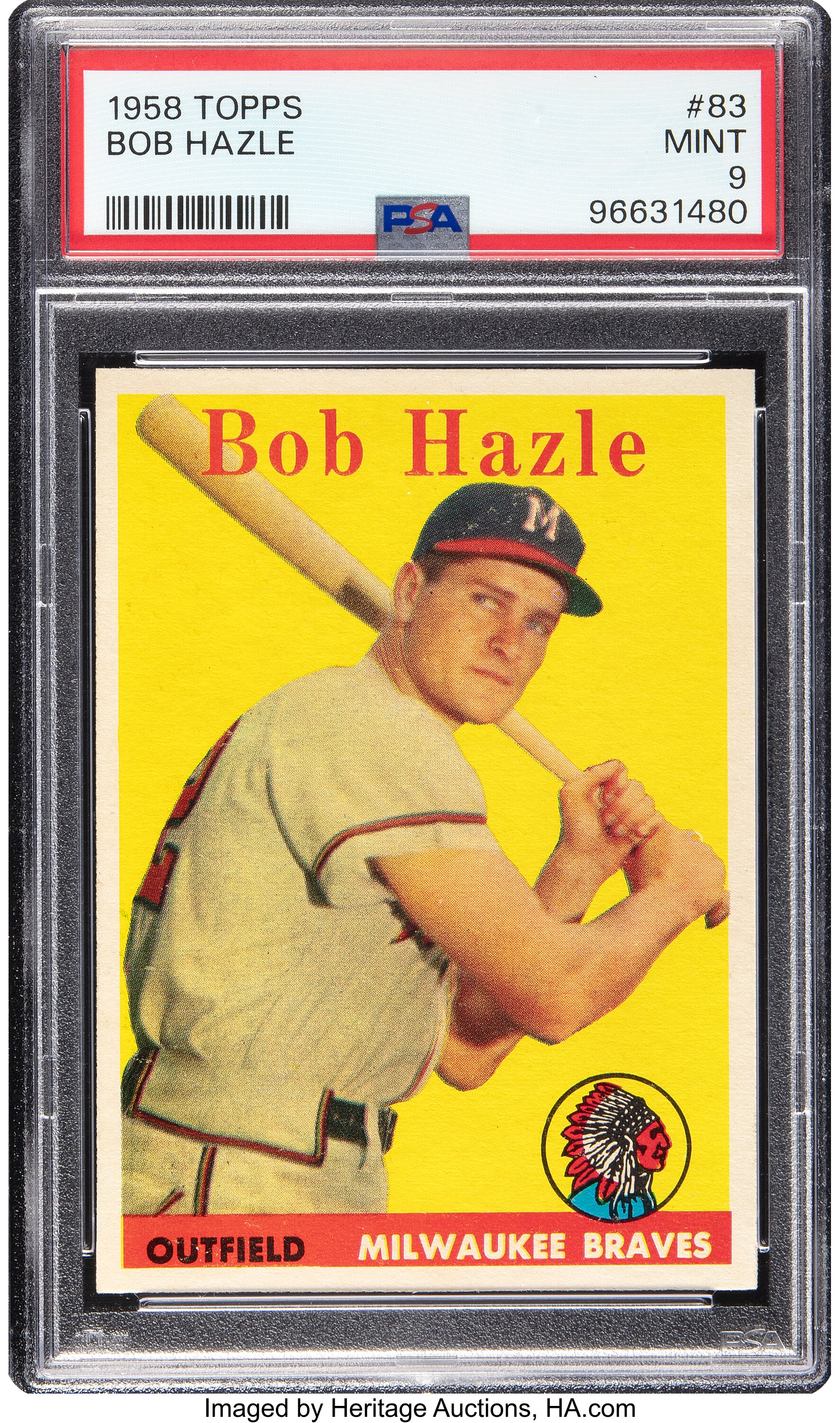1958 Topps Bob Hazle #83 PSA Mint 9 - None Higher!... Baseball | Lot ...