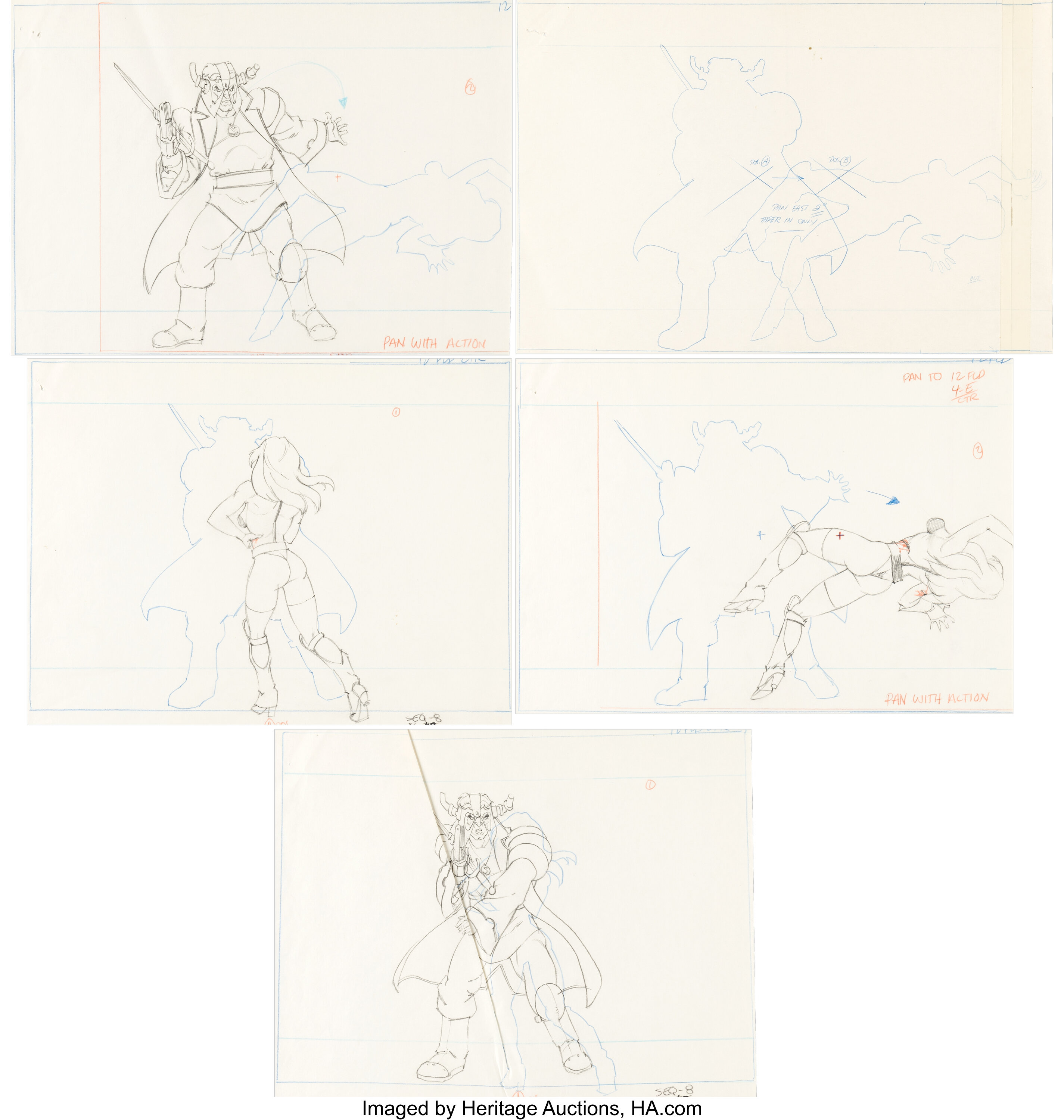 Heavy Metal "Taarna" Mutant Leader and Taarna 20'' Layout Drawing | Lot ...