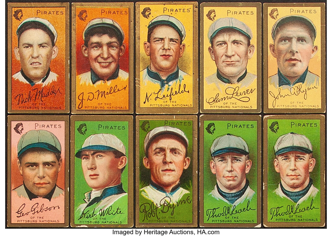 1911 T205 Gold Border Pittsburgh Pirates Baseball Card Collection | Lot ...