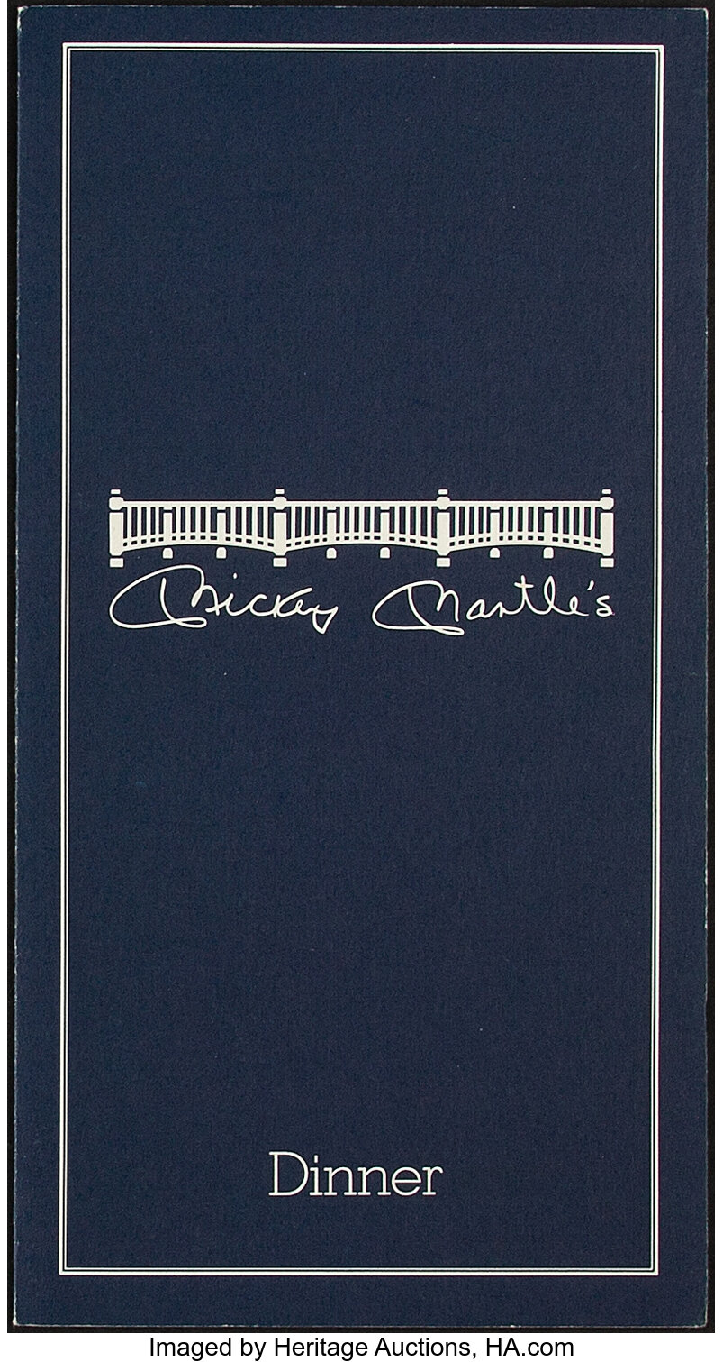 1990s Mickey Mantle Signed Restaurant Menu. ... Baseball | Lot #42219 ...