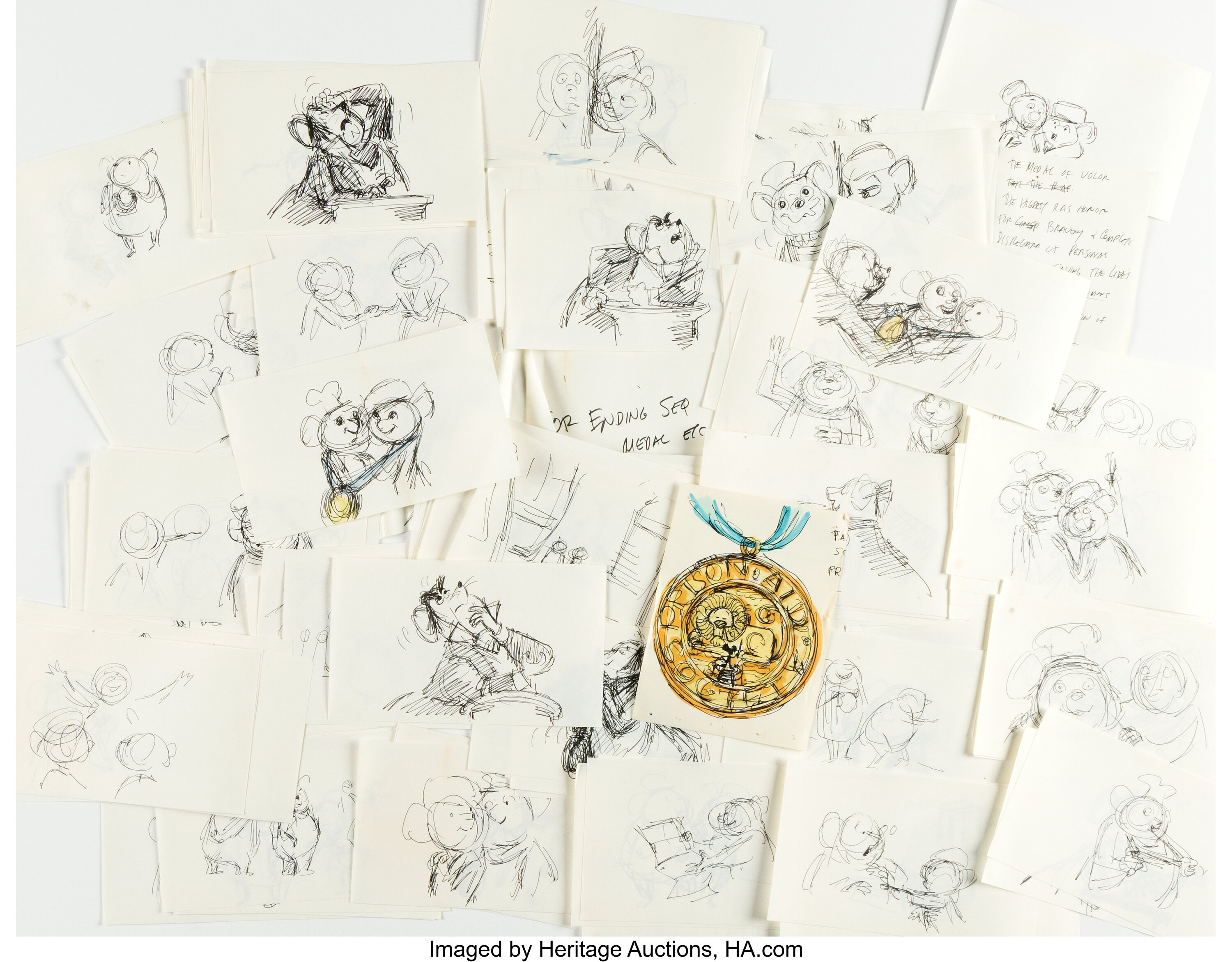 The Rescuers Original Rough Storyboard Art Group of 300+ by Ted | Lot ...