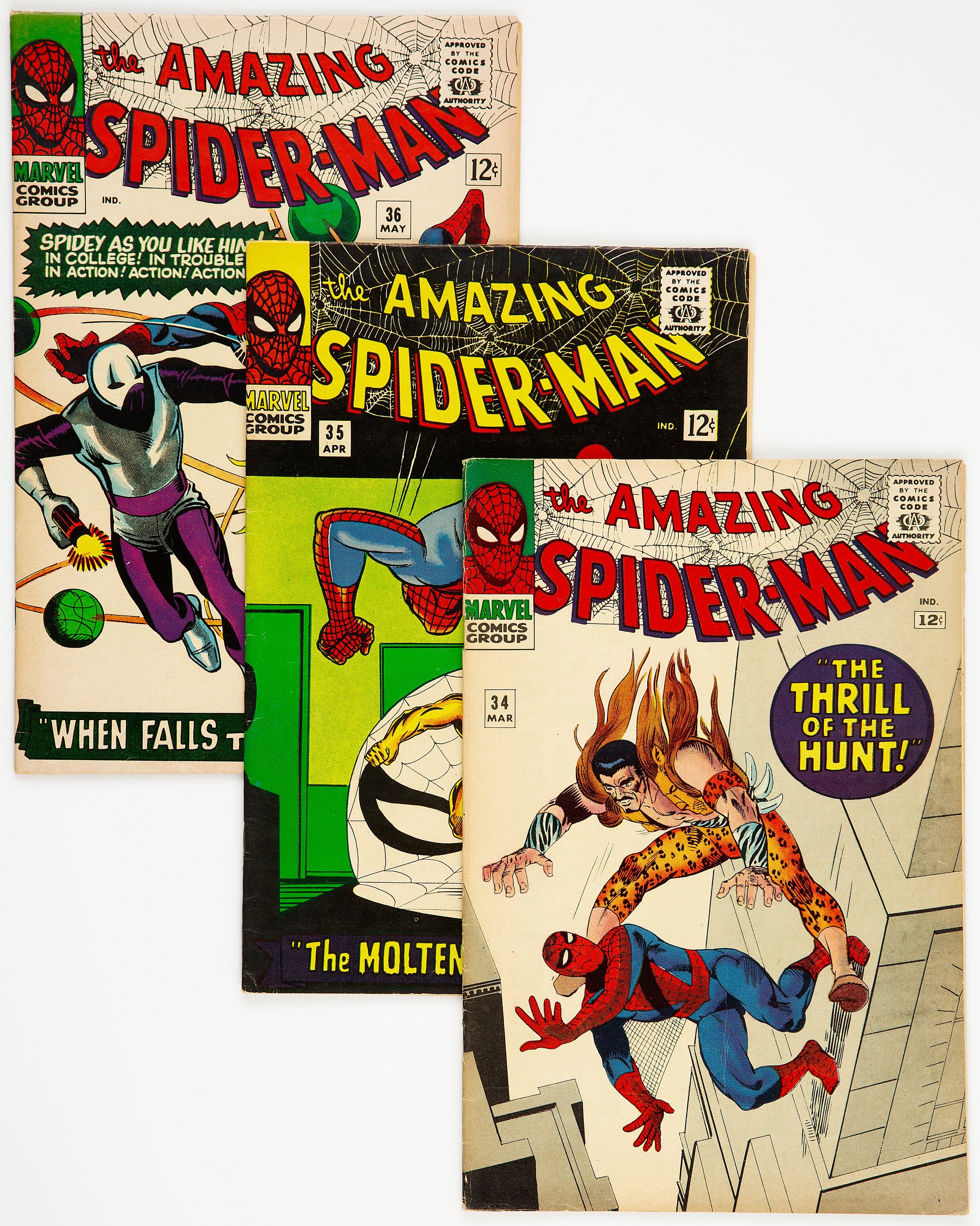 The Amazing Spider-Man #34-37 Group (Marvel, 1966) Condition: | Lot ...