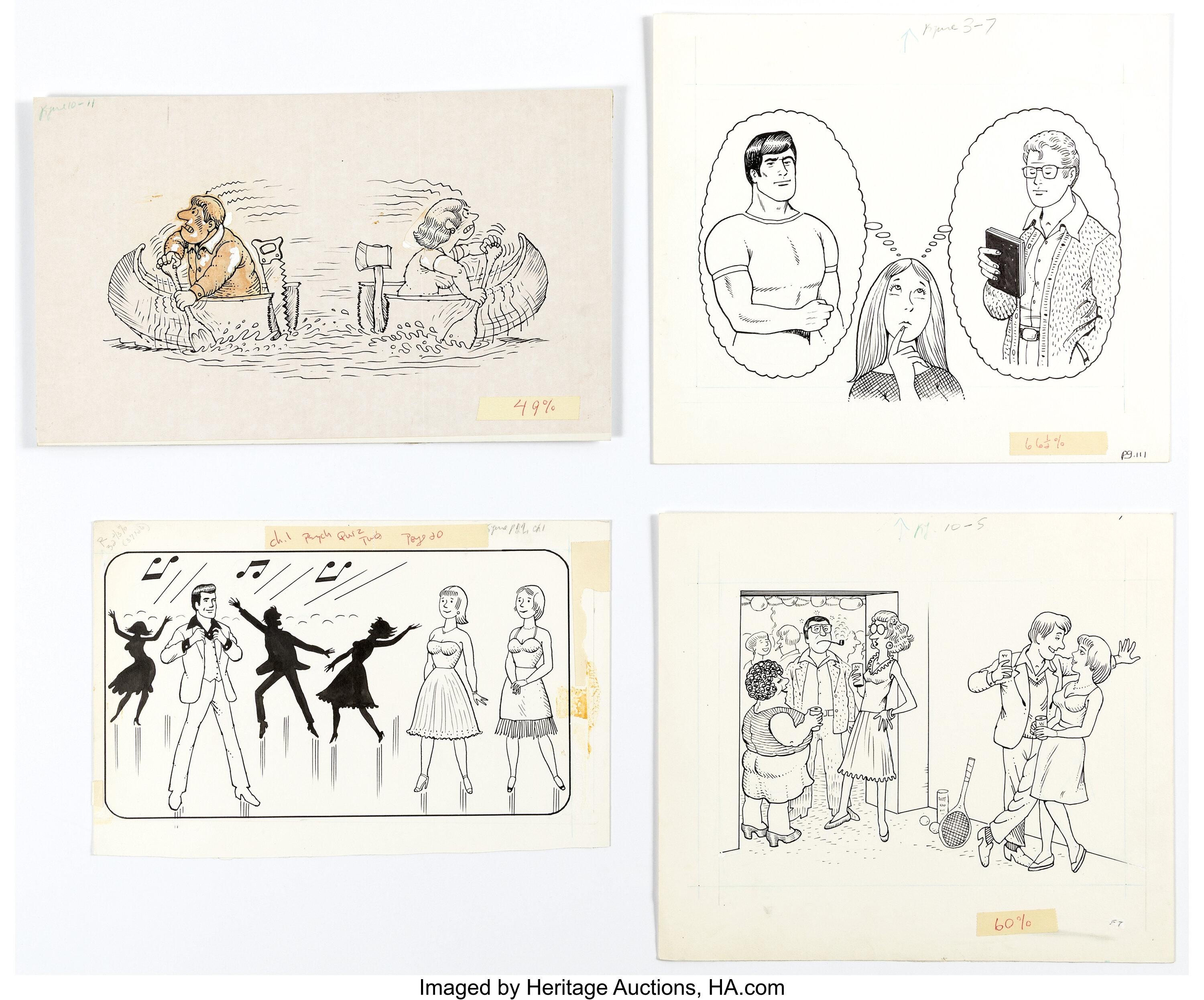 Al Jaffee - Gag Cartoon Illustrations Original Art Group of 20 | Lot ...