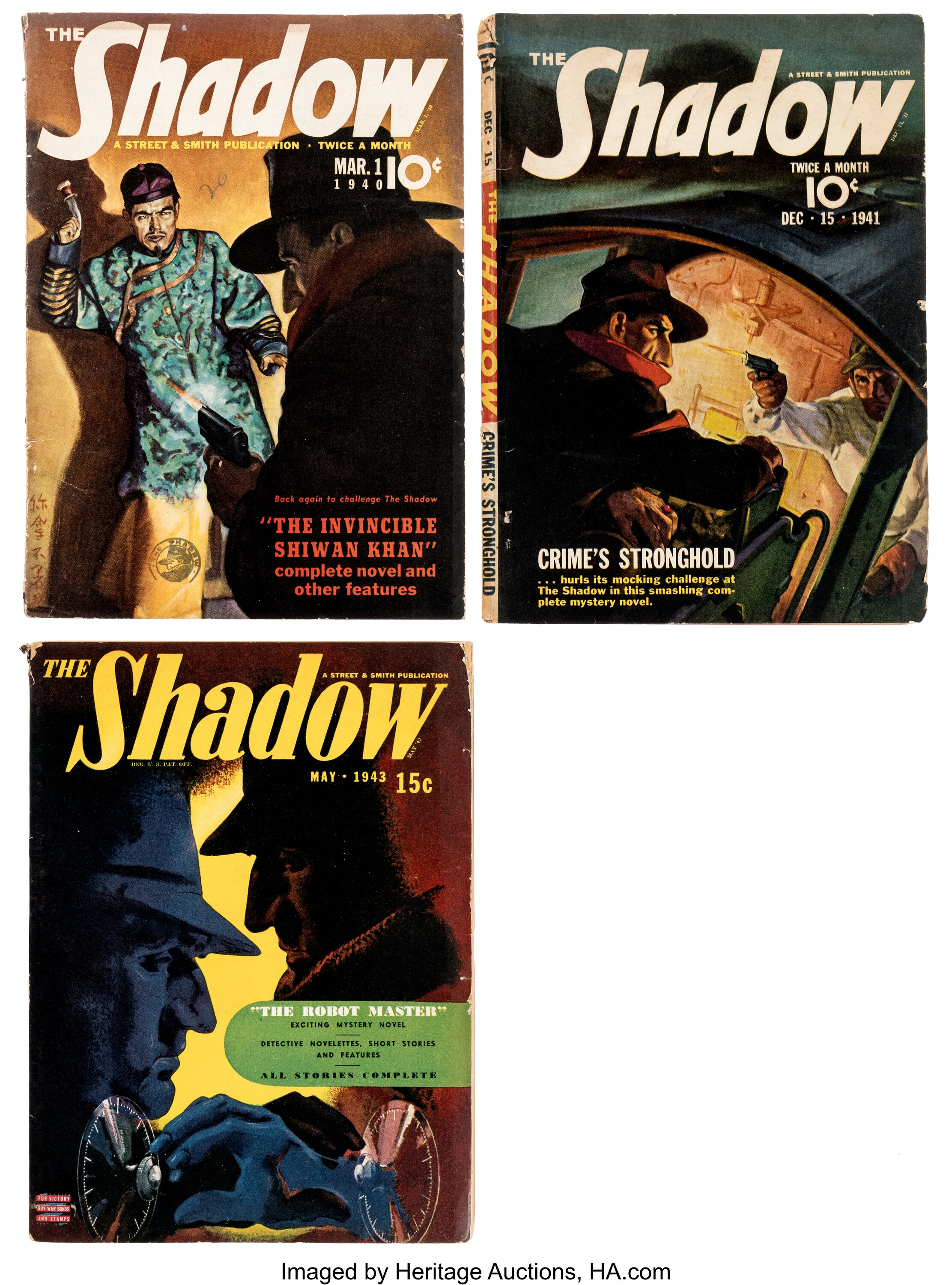 The Shadow Group of 3 (Street & Smith, 1940-43) Condition: Average ...
