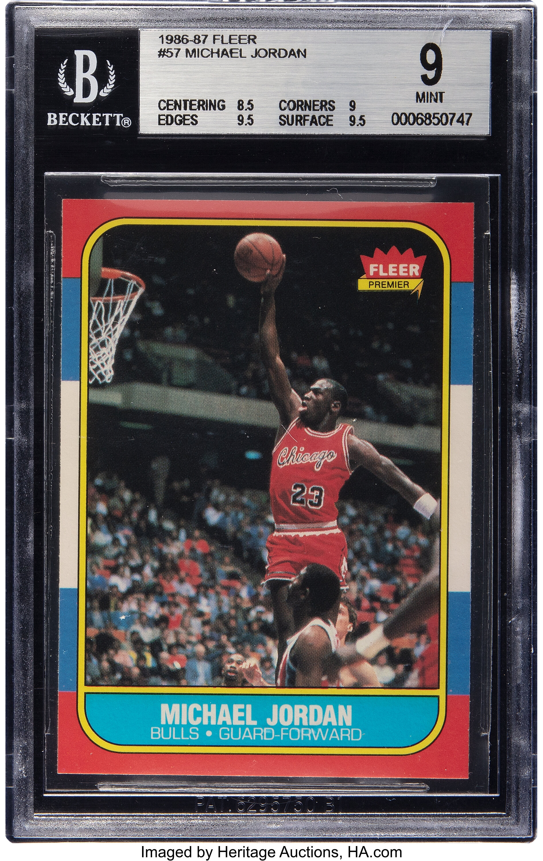 1986 Fleer Michael Jordan Rookie #57 BGS Mint 9.... Basketball | Lot ...