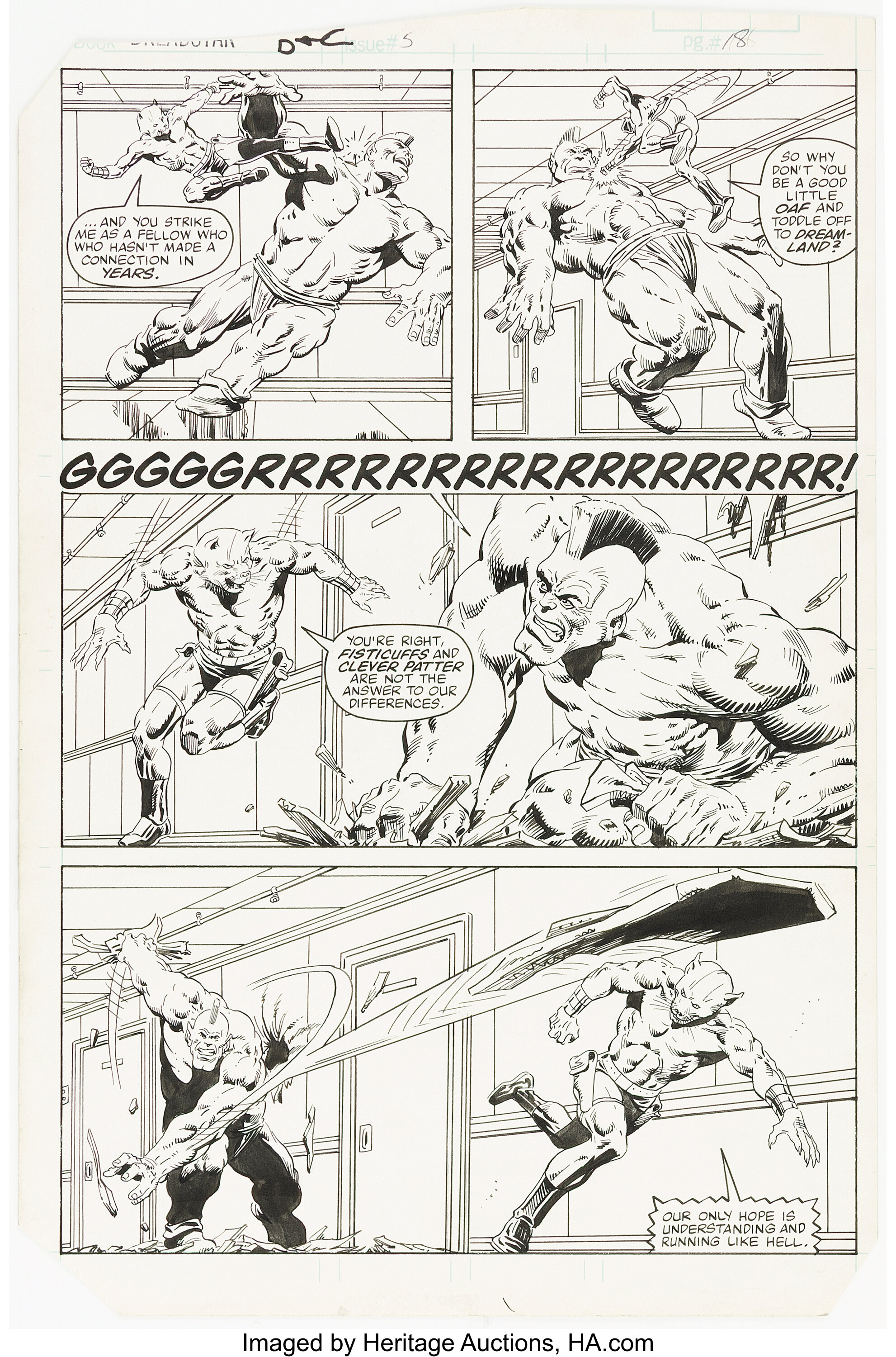 Jim Starlin and Al Milgrom Dreadstar #5 Story Page 18 Original Art ...
