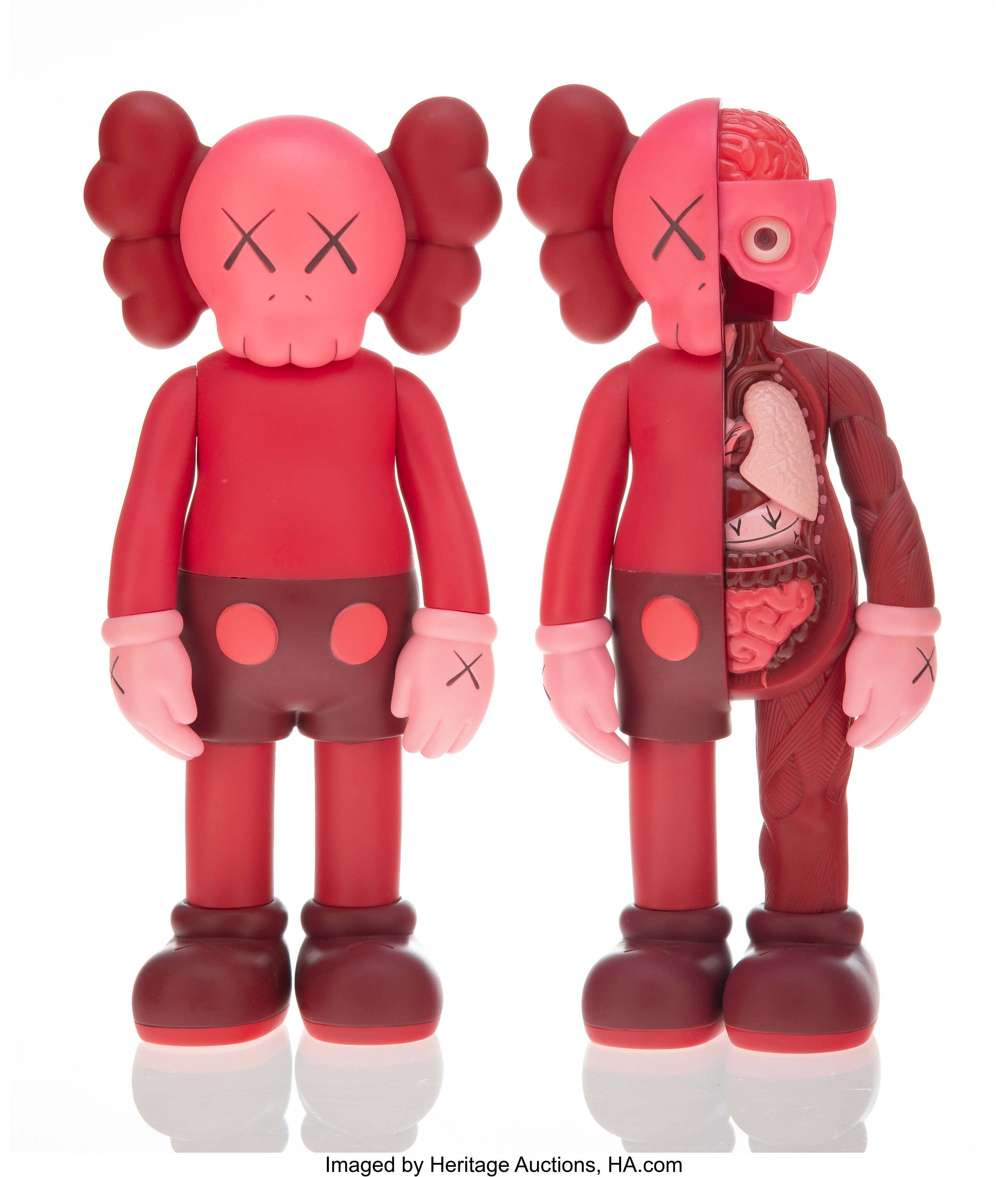 KAWS (b. 1974). Companion; Flayed Companion (Blush) (two works), | Lot ...