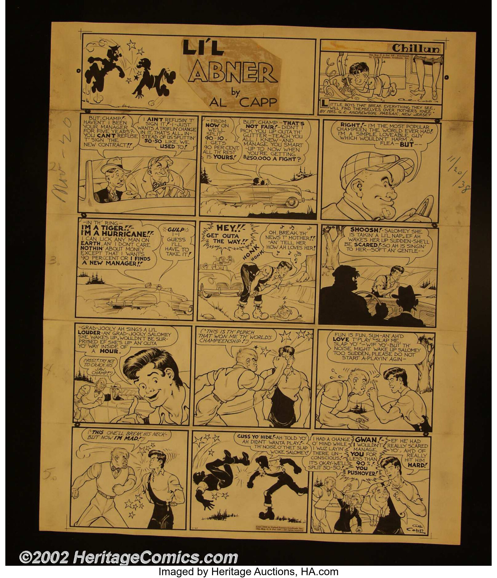Al Capp - Original Comic Strip Art for Li'l Abner (United Features ...
