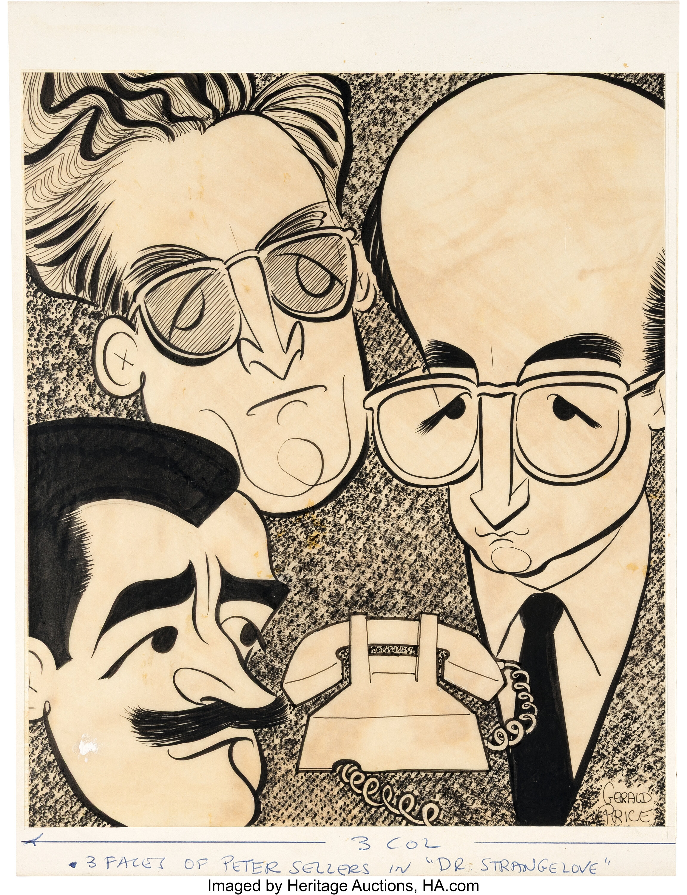 Collection of (5) Original L.A. Herald Examiner Artworks by Gerald ...