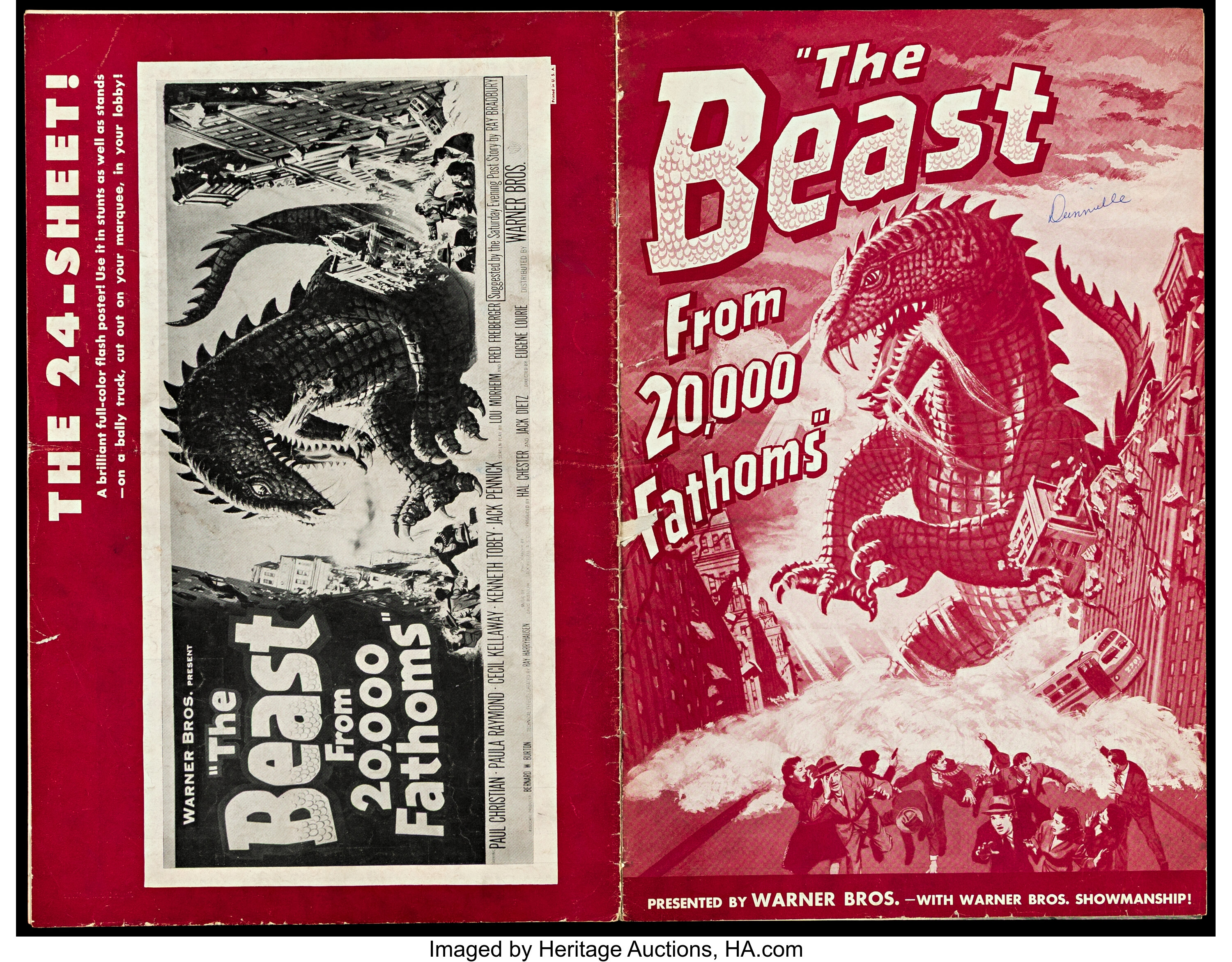 The Beast from 20,000 Fathoms & Other Lot (Warner Bros., 1953). | Lot ...
