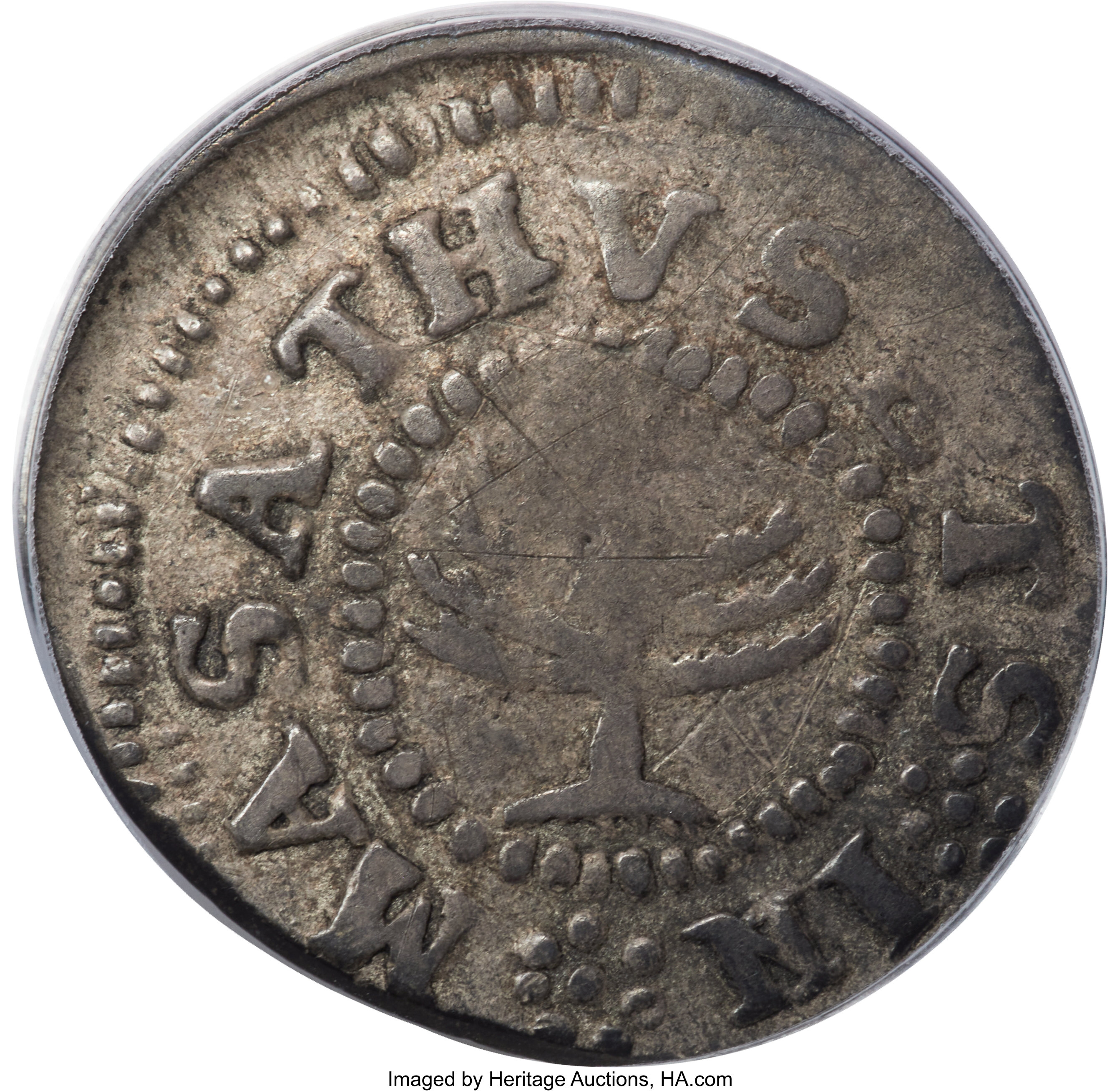 1652 Pine Tree Shilling, Small Planchet, Noe-17, W-840, Salmon 3-B ...