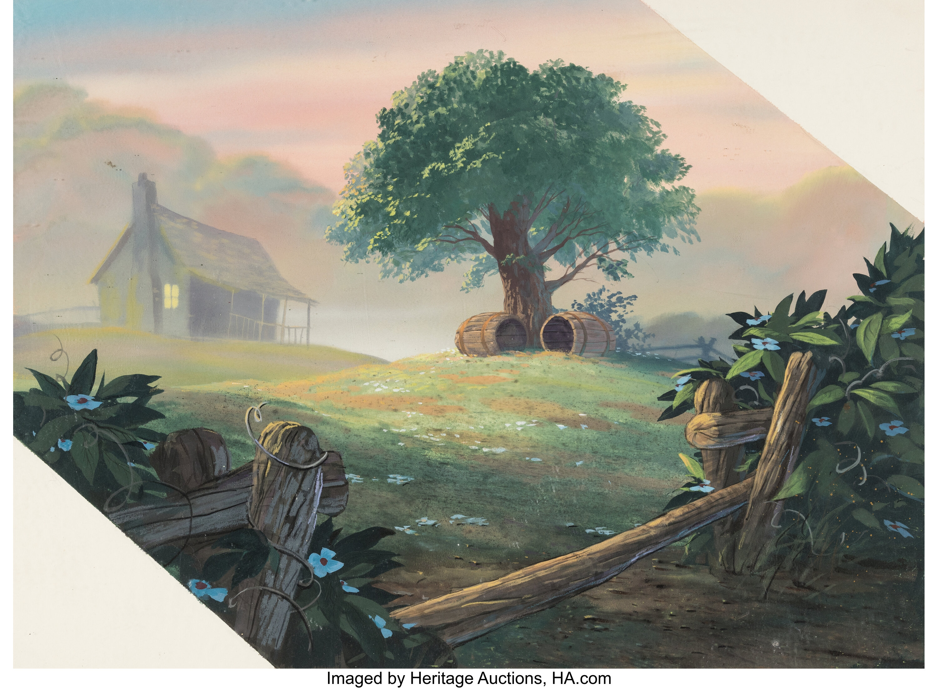 The Fox and the Hound Amos Slade House 18" x 13.5" Concept Painting ...