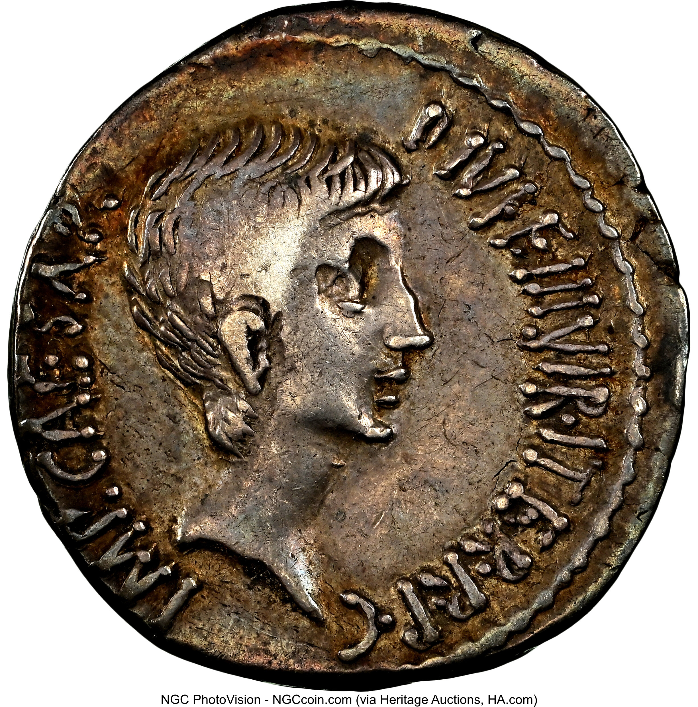 Roman Republic: Octavian, as Imperator and Triumvir (43-33 BC). AR ...
