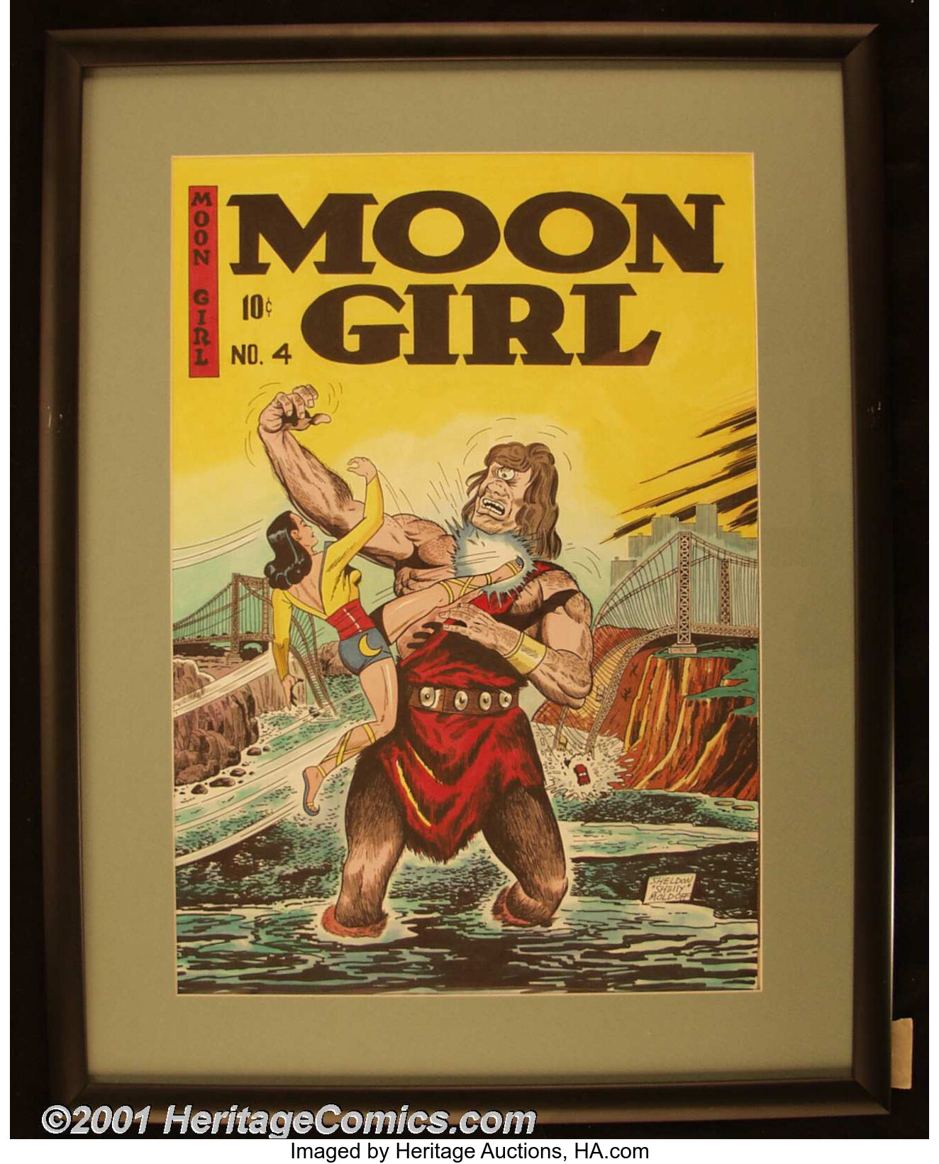 Sheldon "Shelly" Moldoff - Original Cover Art Recreation of Moon | Lot ...