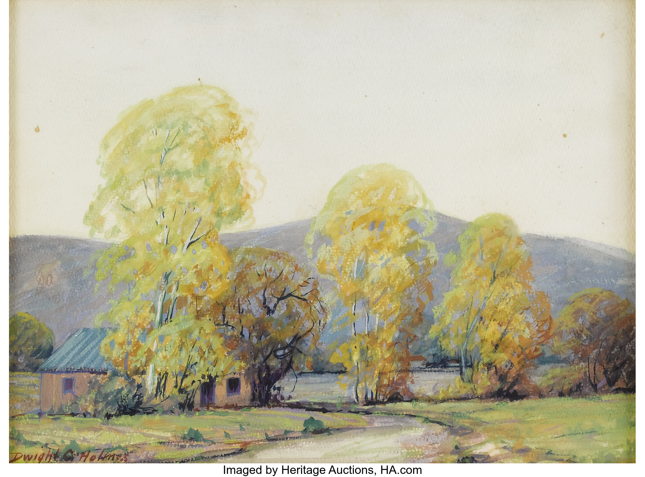 DWIGHT HOLMES (1900-1986). Ft. Davis, Texas. Watercolor. 9in. x | Lot ...